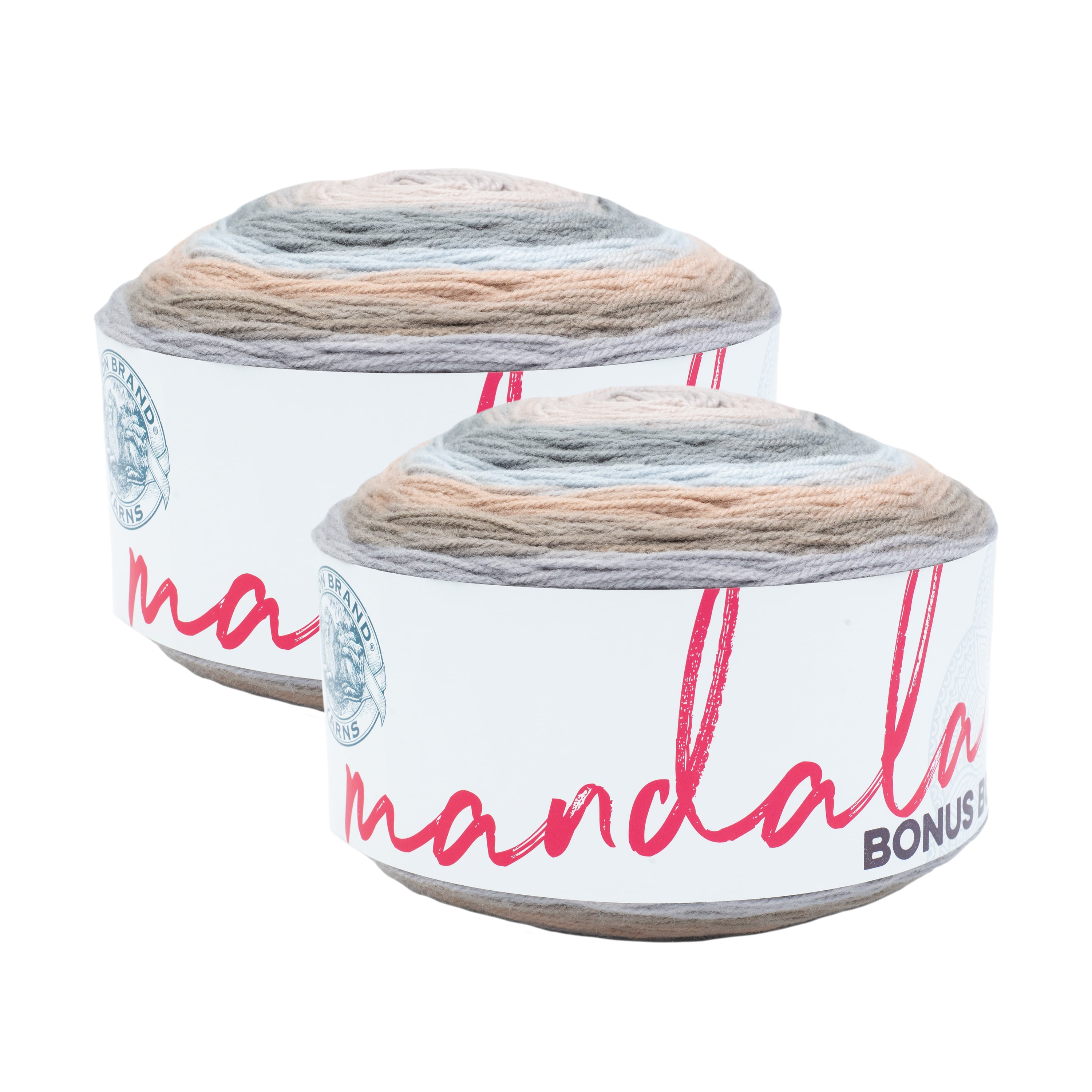 Lion Brand Yarn Mandala Bonus Bundle Chewy Light Acrylic Yarn 2 Pack ...