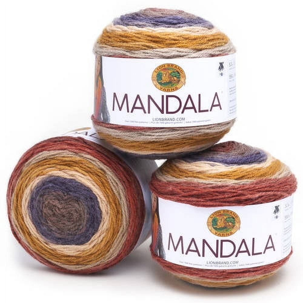 Lion Brand Yarn Mandala Centaur Self-Striping Light Acrylic Multi-color ...