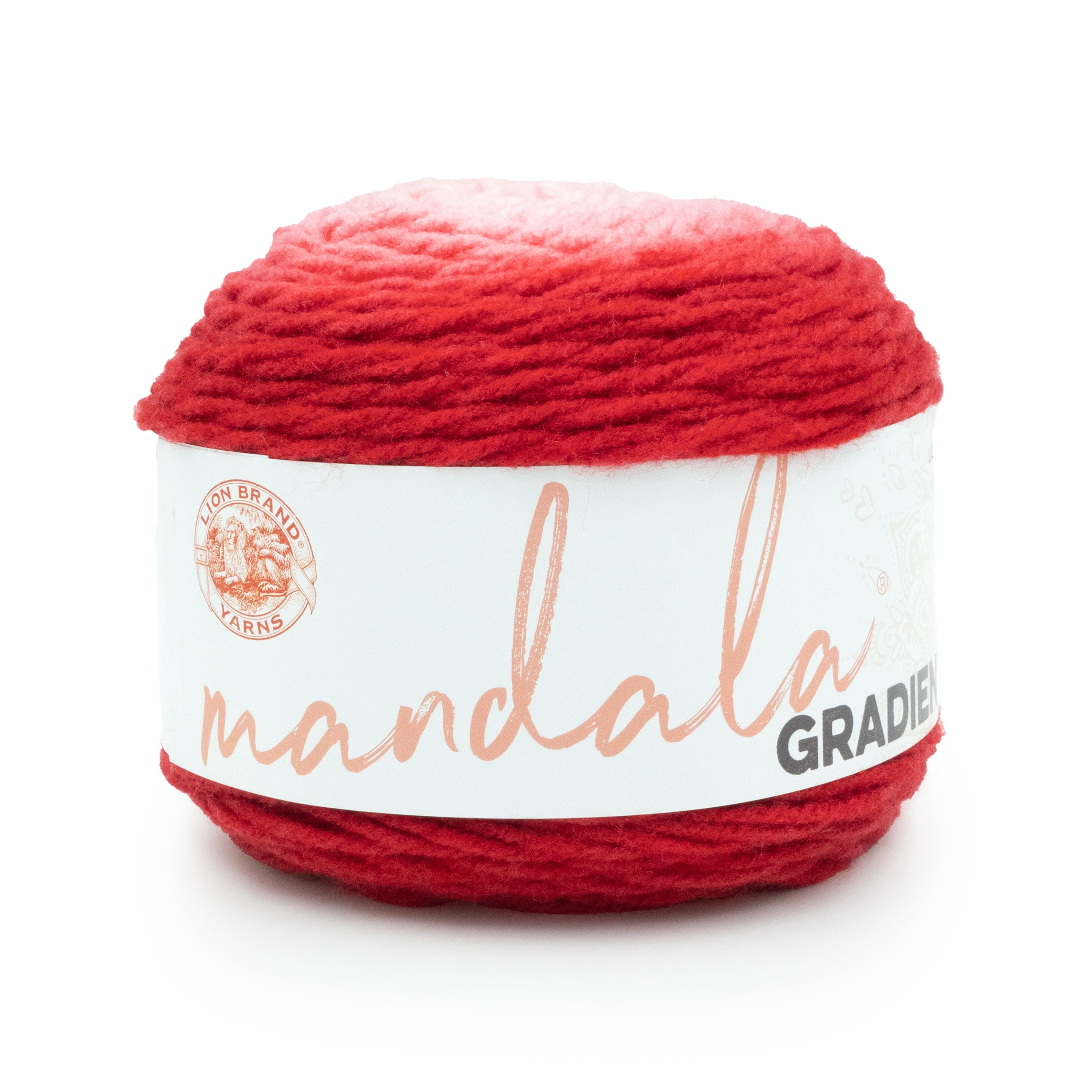 Lion Brand Yarn Mandala Gradient Red 558-202DE Acrylic Nylon Medium ...