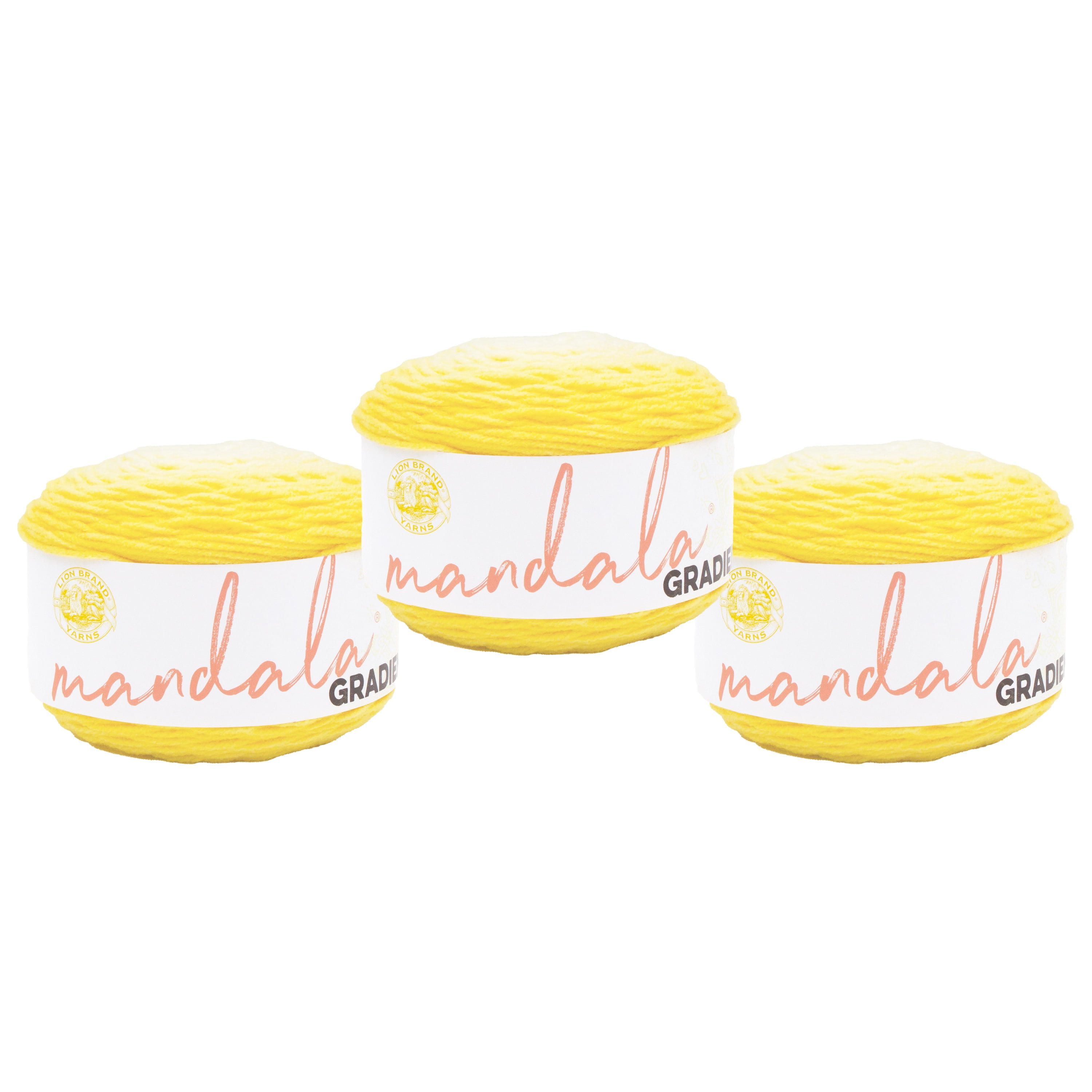 Lion Brand Yarn Mandala Gradient Yellow Medium Acrylic, Nylon Yarn 3 ...