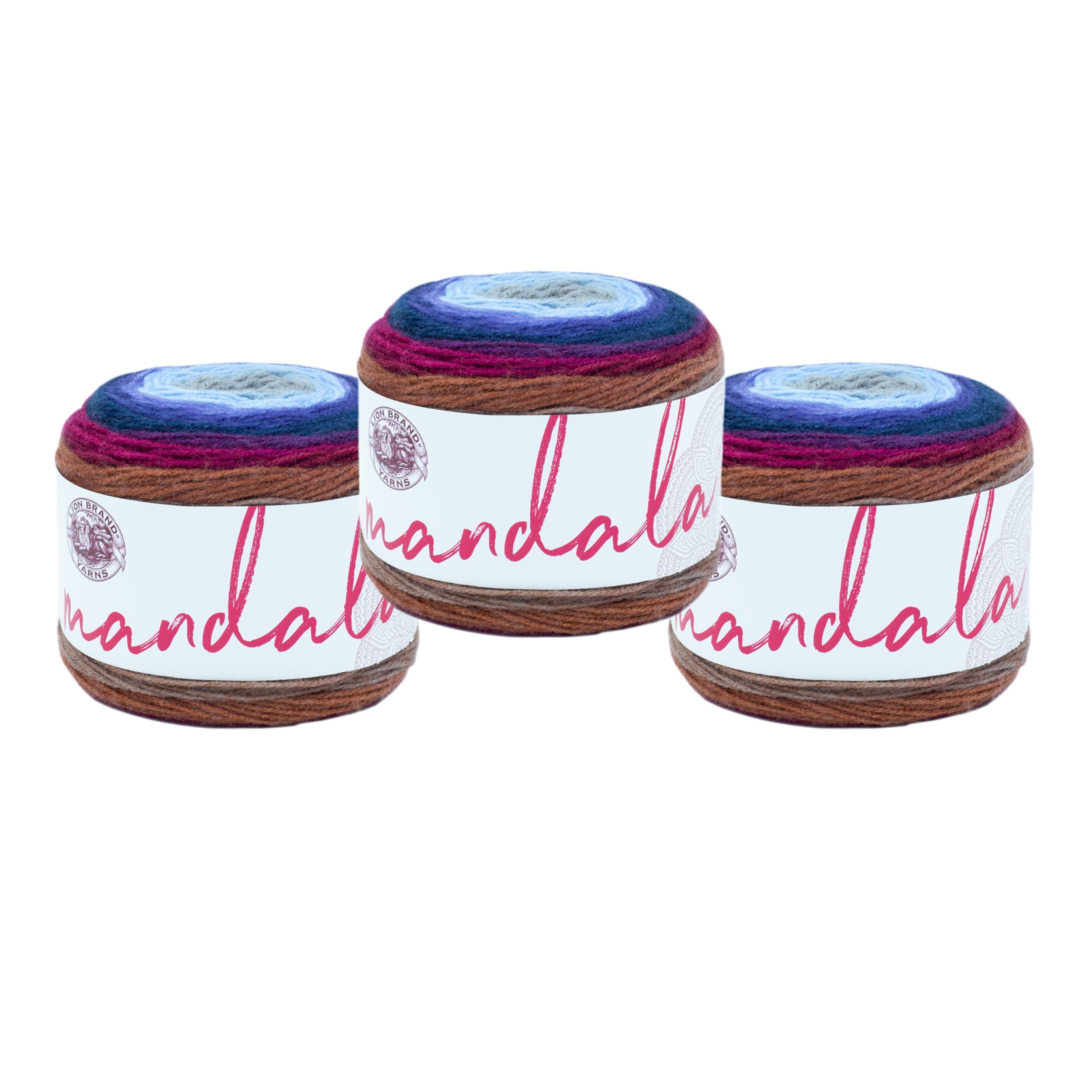 Lion Brand Yarn Mandala Griffin Light Acrylic Yarn 3 Pack - Walmart.com