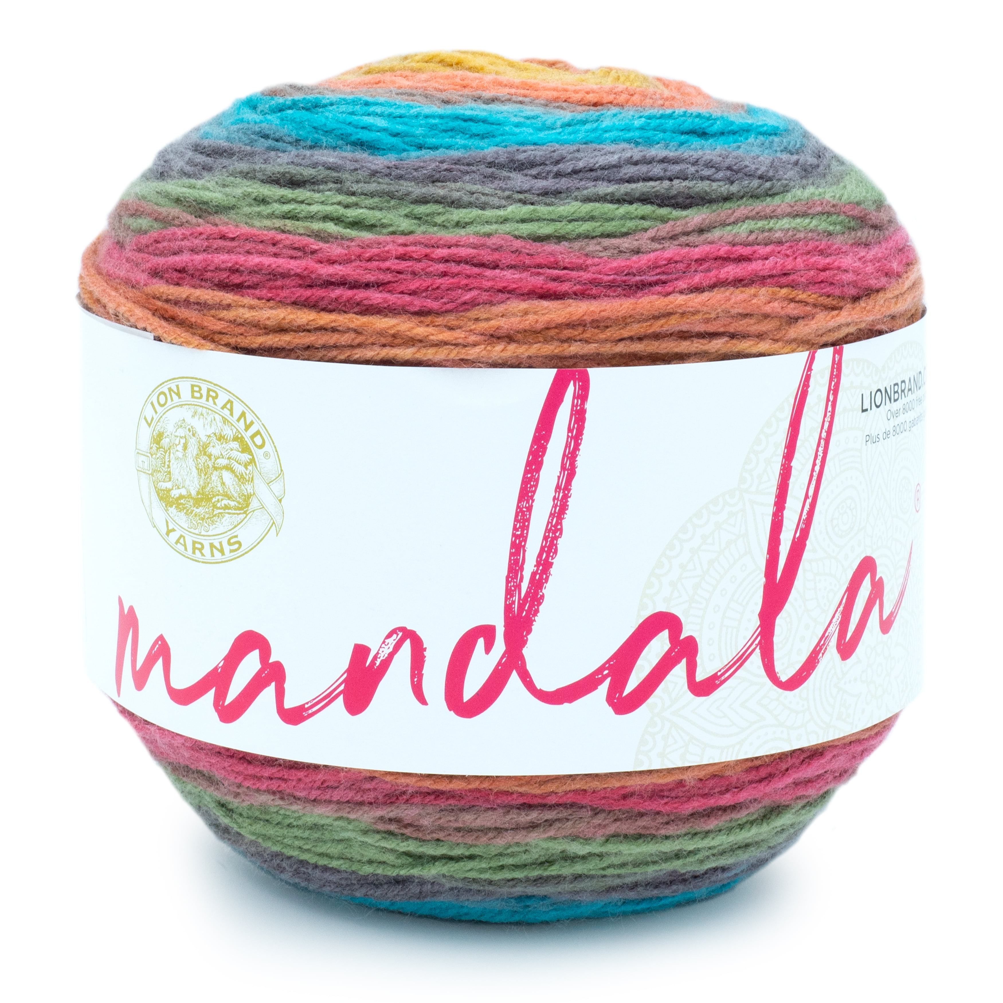 Lion Brand Yarn Mandala Groot Self-Striping Light Acrylic Multi-color ...