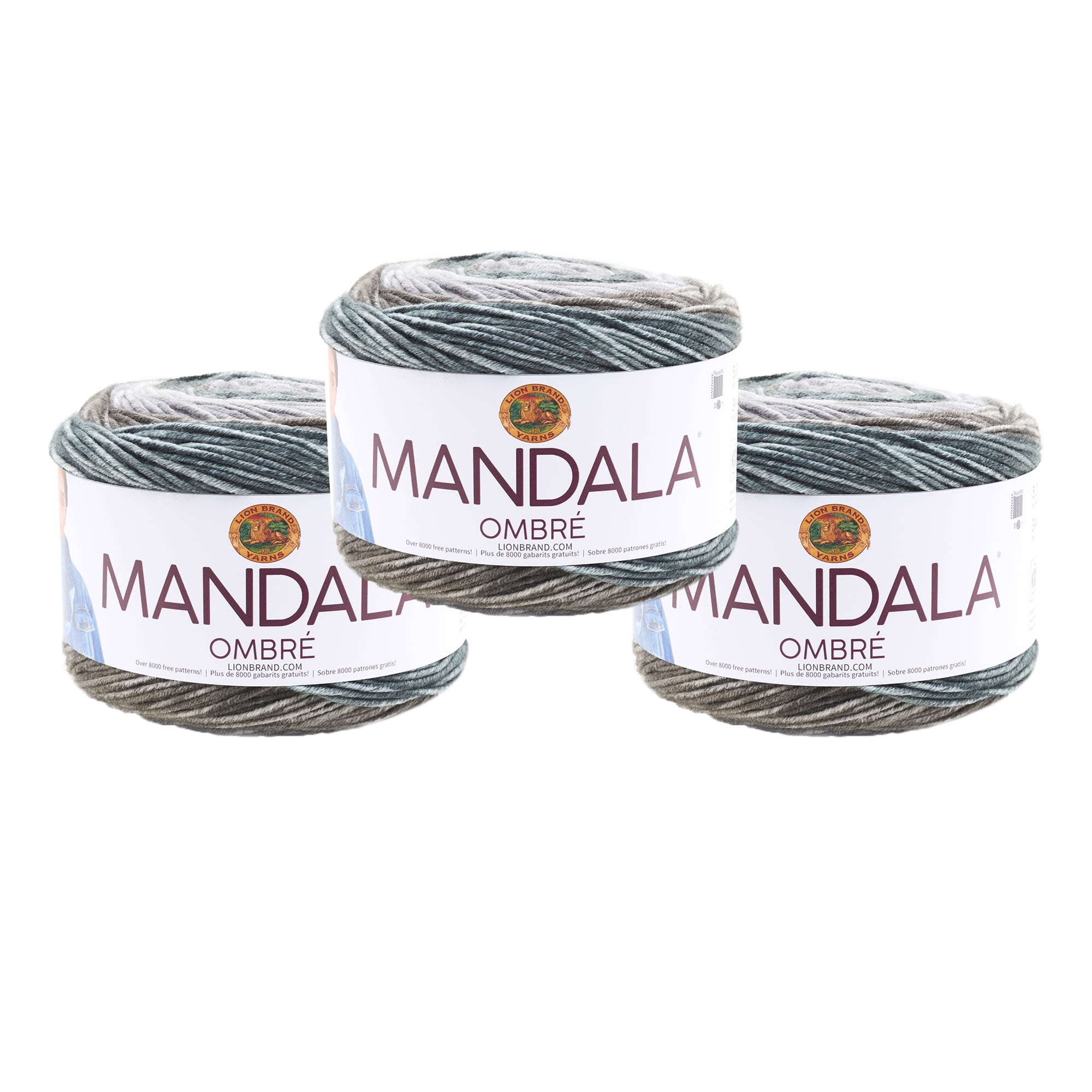 Lion Brand Yarn Mandala Ombre Cool Ombre Cake Medium Acrylic Multi ...