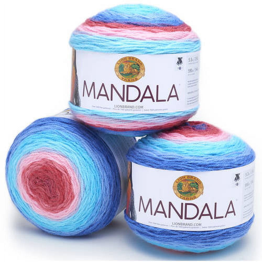 Lion Brand Yarn Mandala Phoenix Self-Striping Light Acrylic Multi-color ...