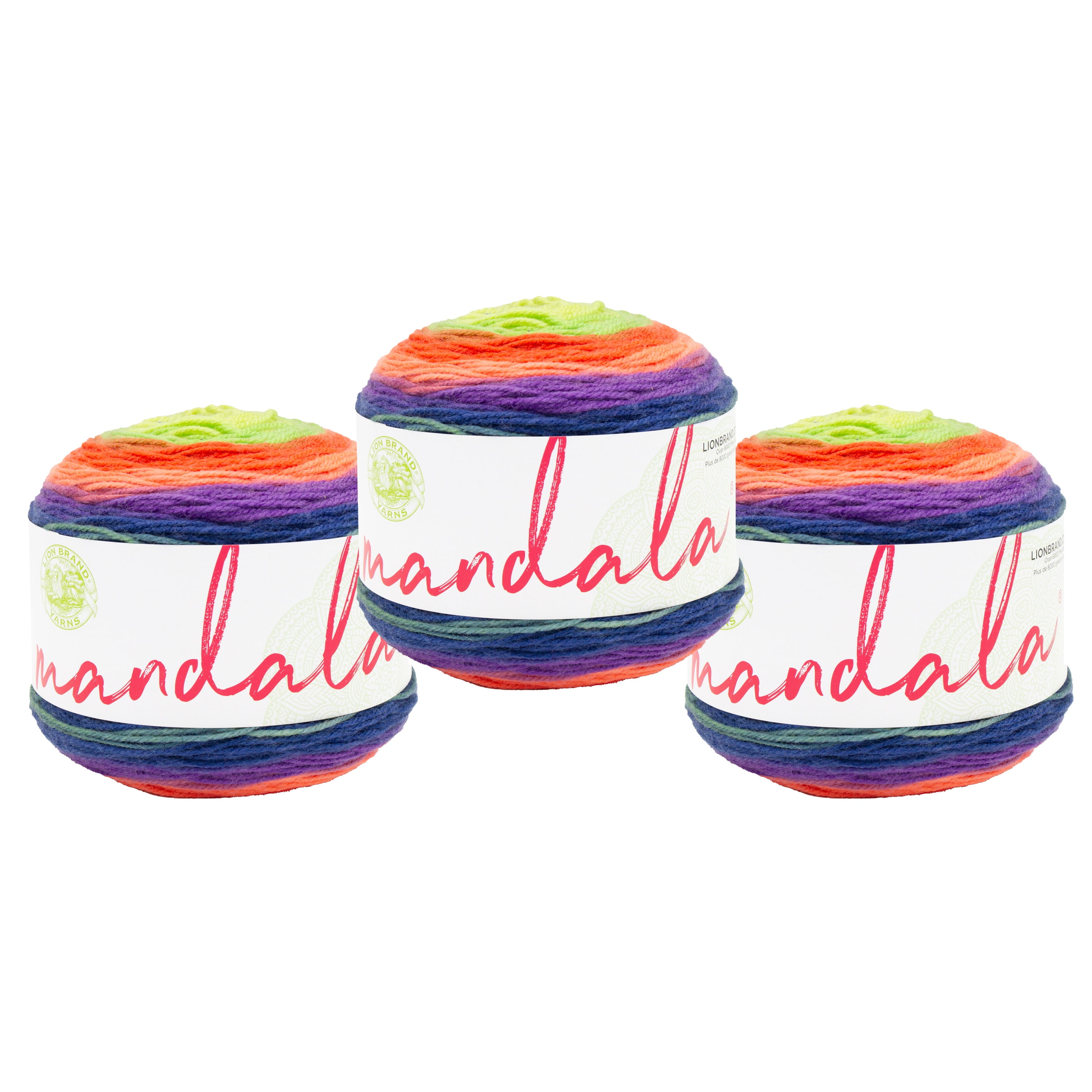 Lion Brand Yarn Mandala Slimer Light Acrylic Yarn 3 Pack - Walmart.com