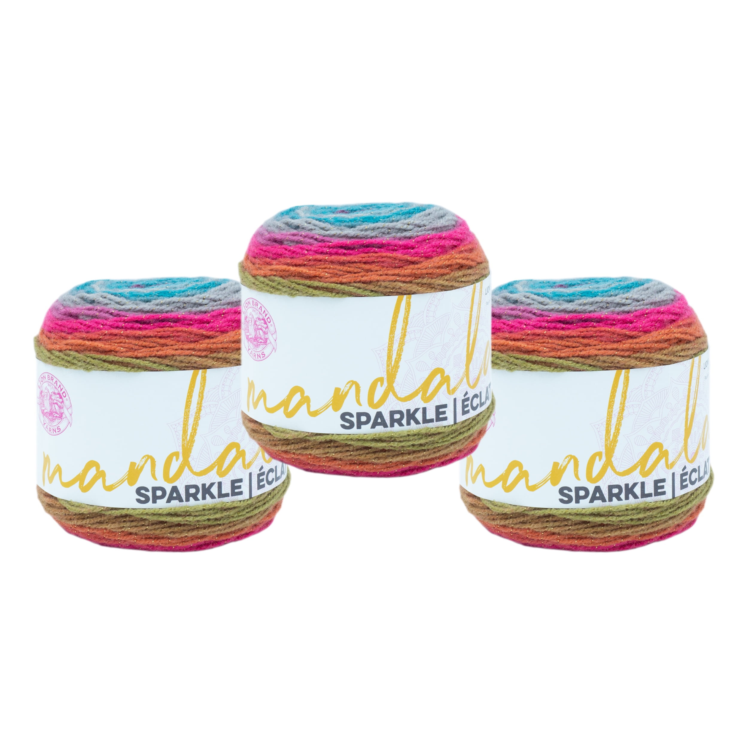 Lion Brand Yarn Mandala Sparkle Astrid Light Acrylic Yarn 3 Pack ...