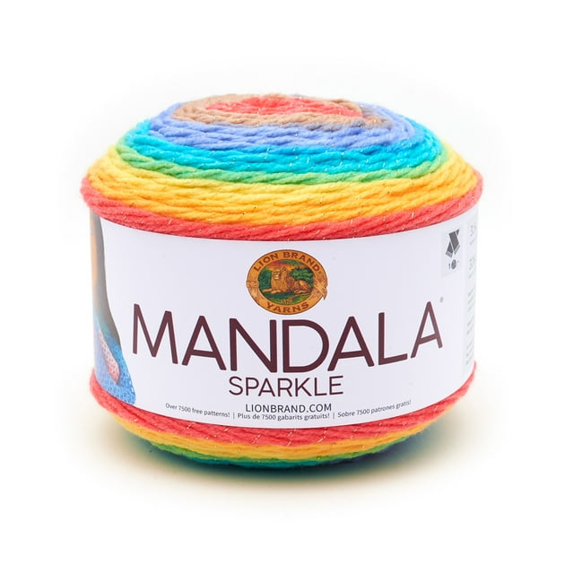 Lion Brand Yarn Mandala Sparkle Hercules Light Acrylic Multi-Color Yarn ...
