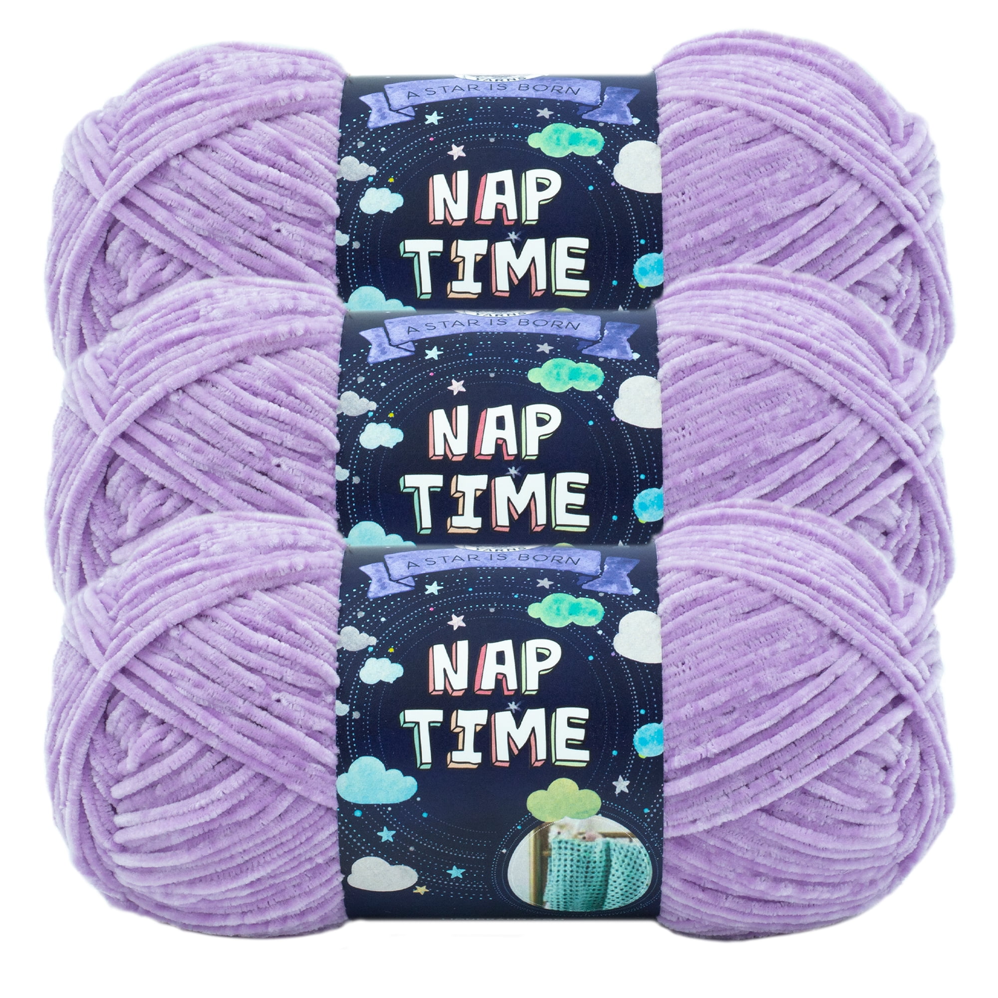 Lion Brand Yarn Naptime Lilac Super Soft Chenille Medium Polyester ...