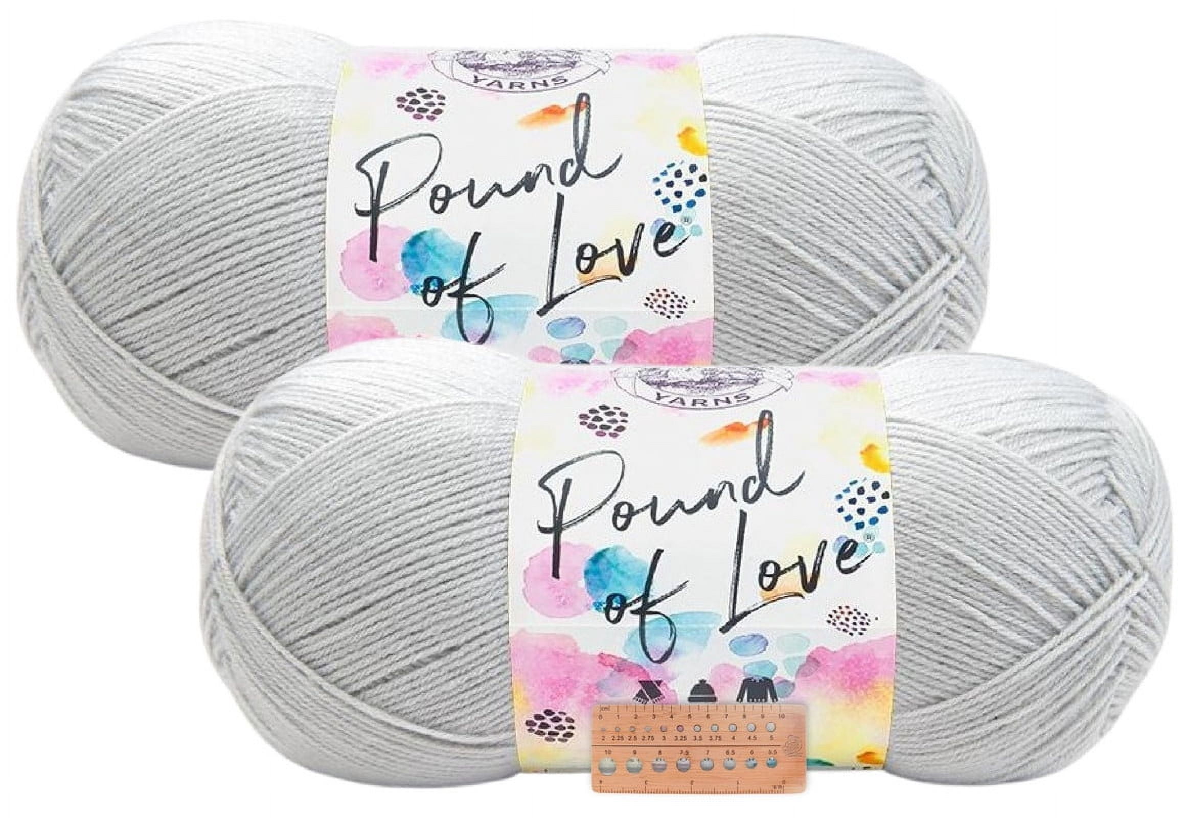 Lion Brand Yarn - Pound of Love - 2 Pack (Elephant Grey) - Walmart.com