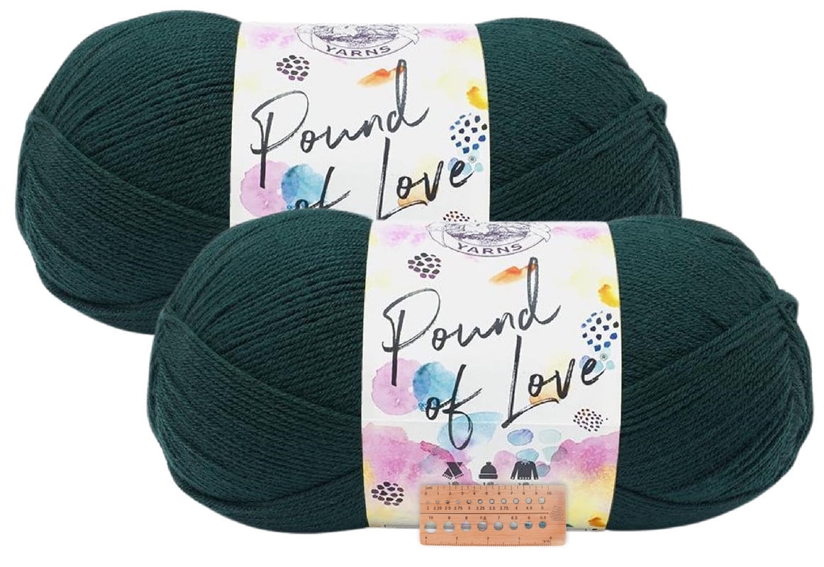 Lion Brand Yarn - Pound of Love - 2 Pack (Hunter Green) - Walmart.com