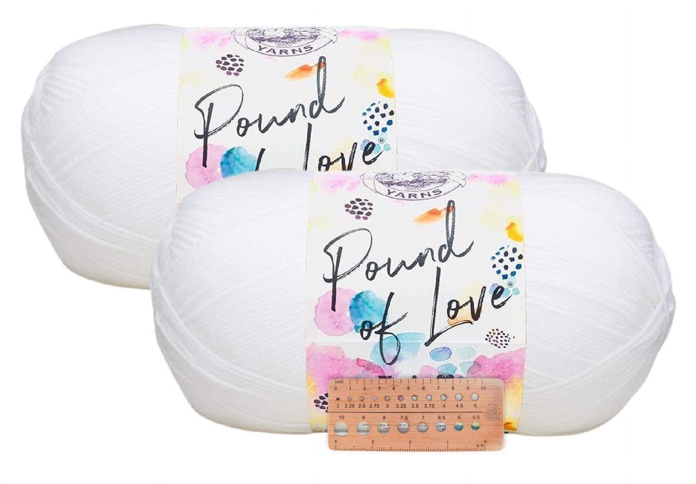 Lion Brand Yarn - Pound of Love - 2 Pack (White) - Walmart.com