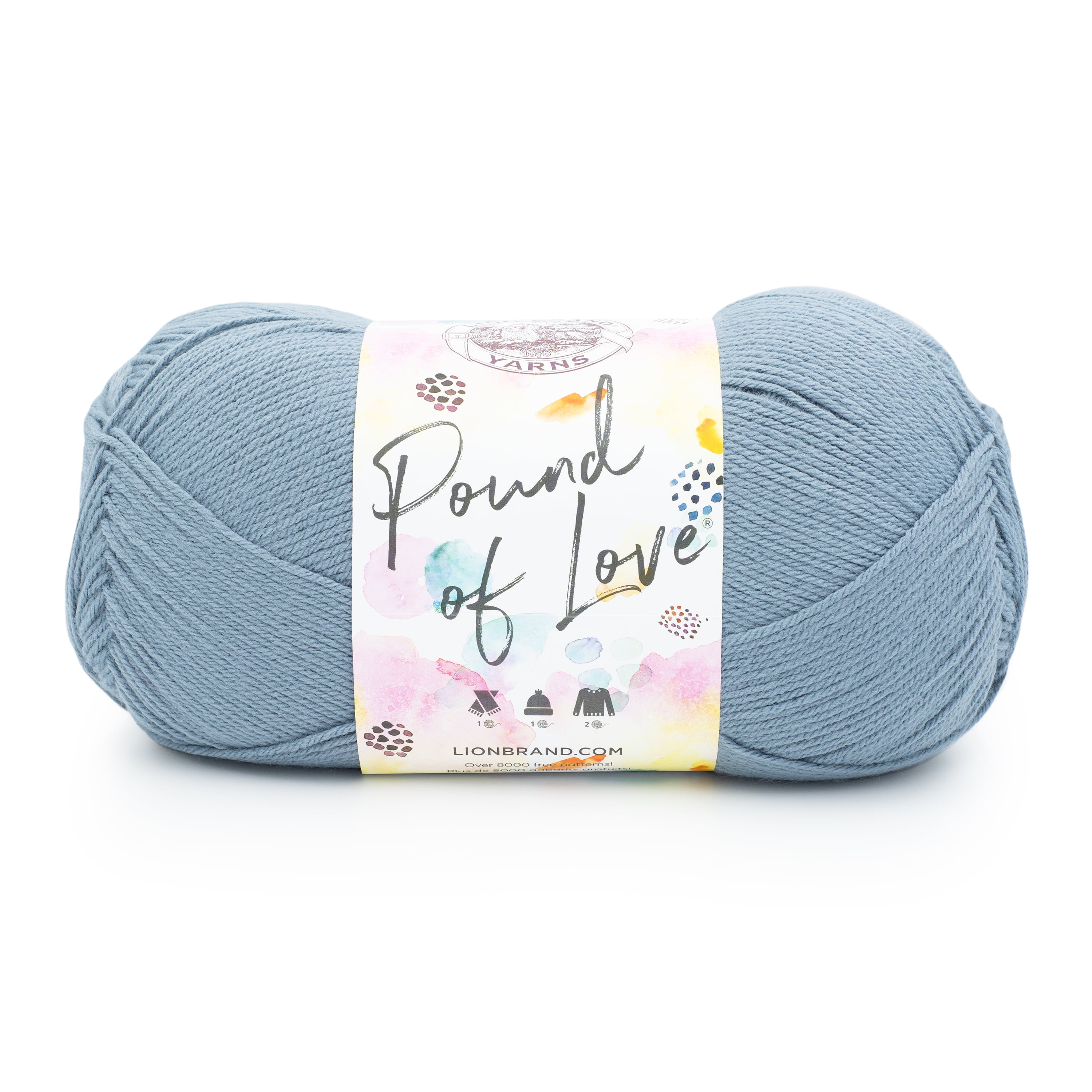 Lion Brand Yarn Pound of Love Cadet Medium Premium Acrylic Blue Yarn 1 ...