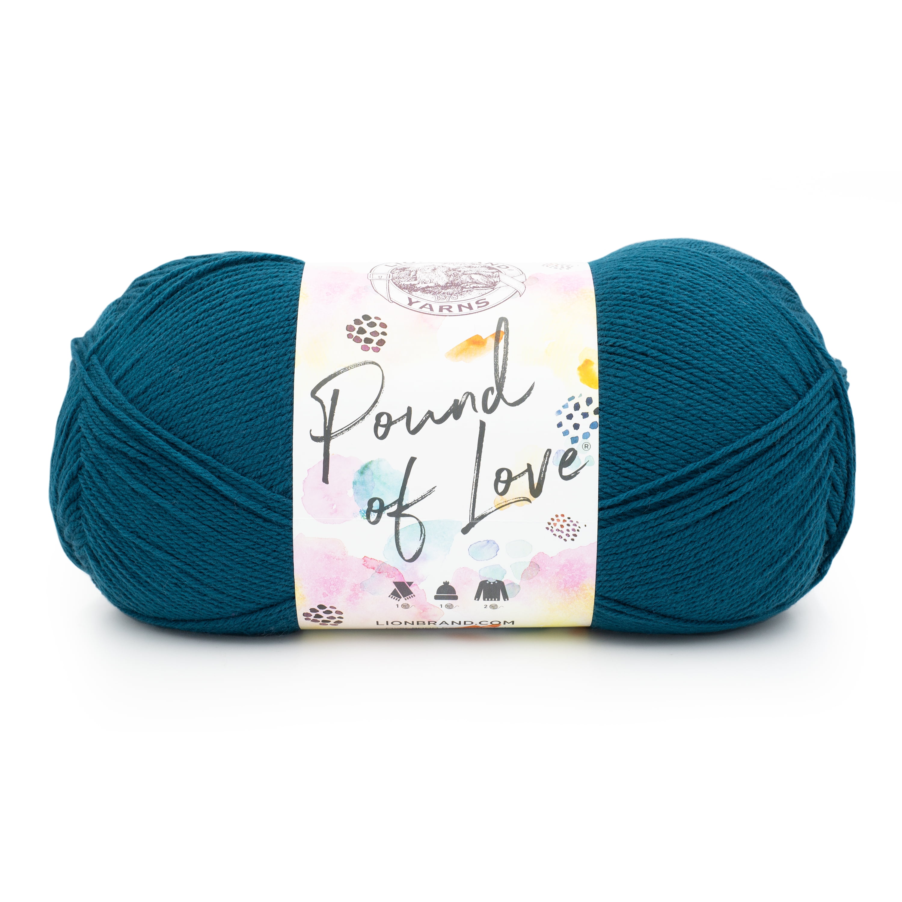 Lion Brand Yarn Pound of Love Cascade Medium Premium Acrylic Blue Yarn ...