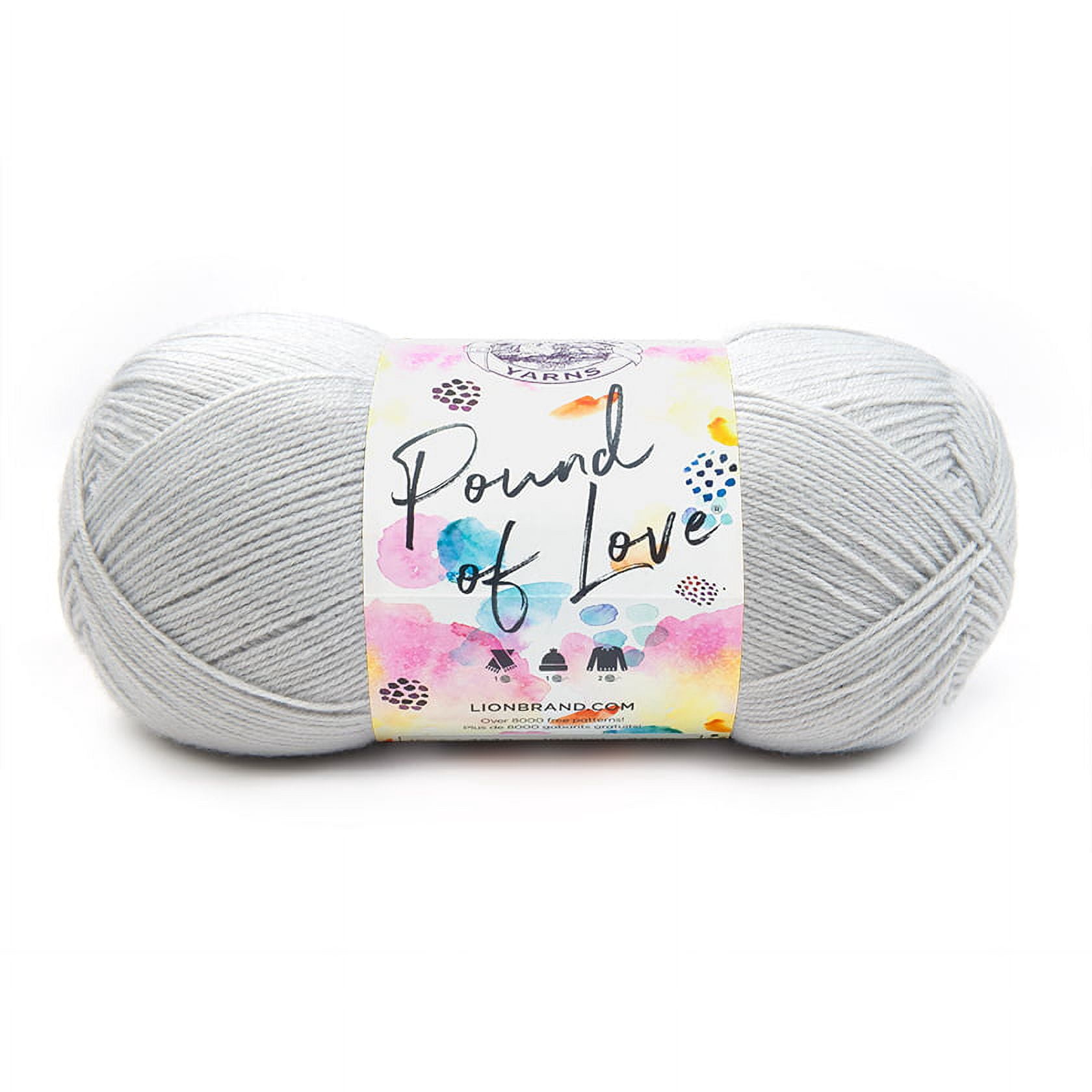 Lion Brand Yarn Pound of Love Elephant Grey 1 Pound Baby Medium Acrylic ...