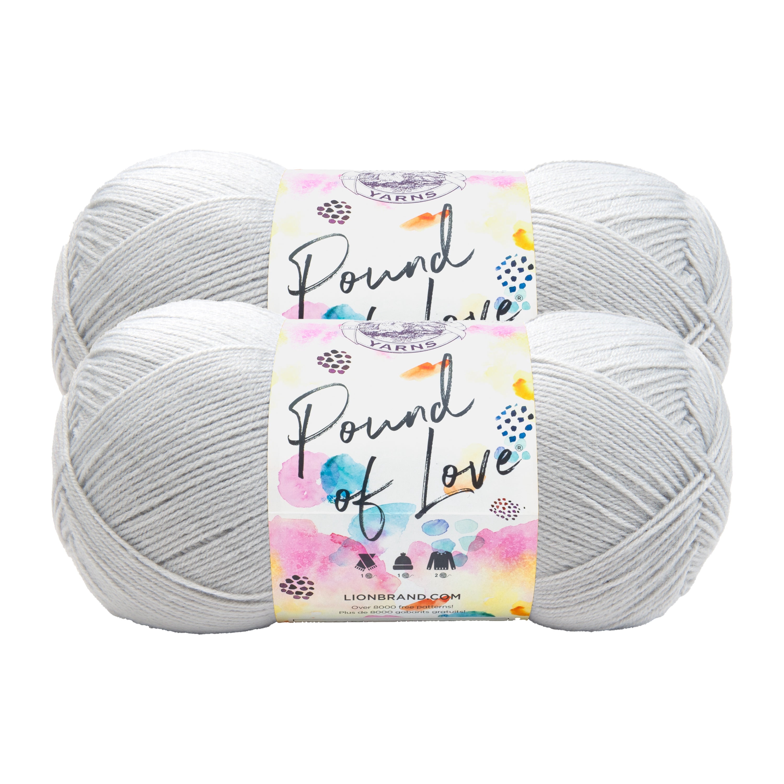 Lion Brand Yarn Pound of Love Elephant Grey 550-151N Medium Premium ...