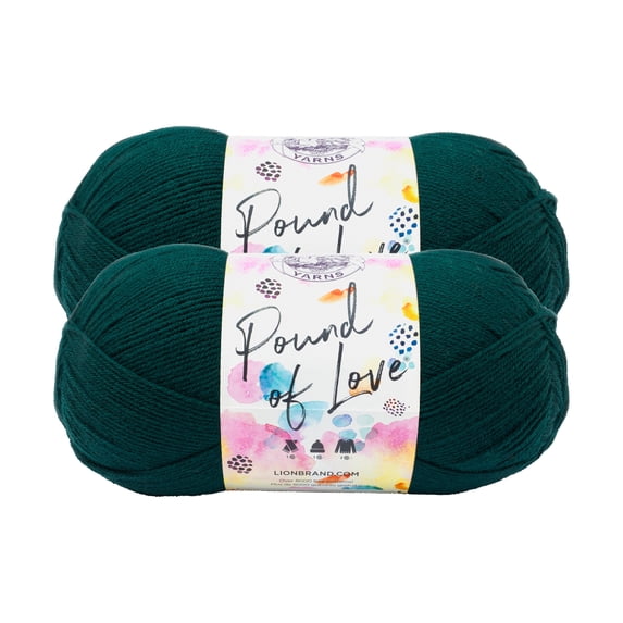 Lion Brand Yarn Pound of Love Hunter Green 550-131K Medium Premium ...