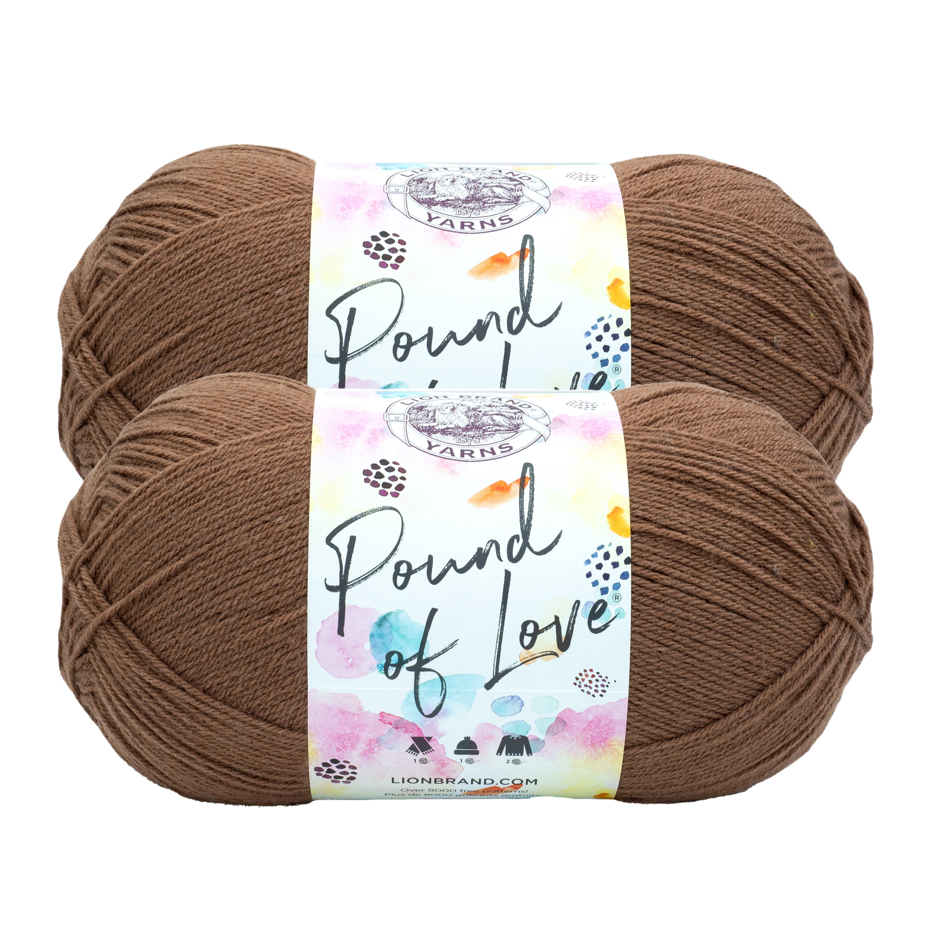 Lion Brand Yarn Pound of Love Mocha 550-124D Medium Premium Acrylic ...