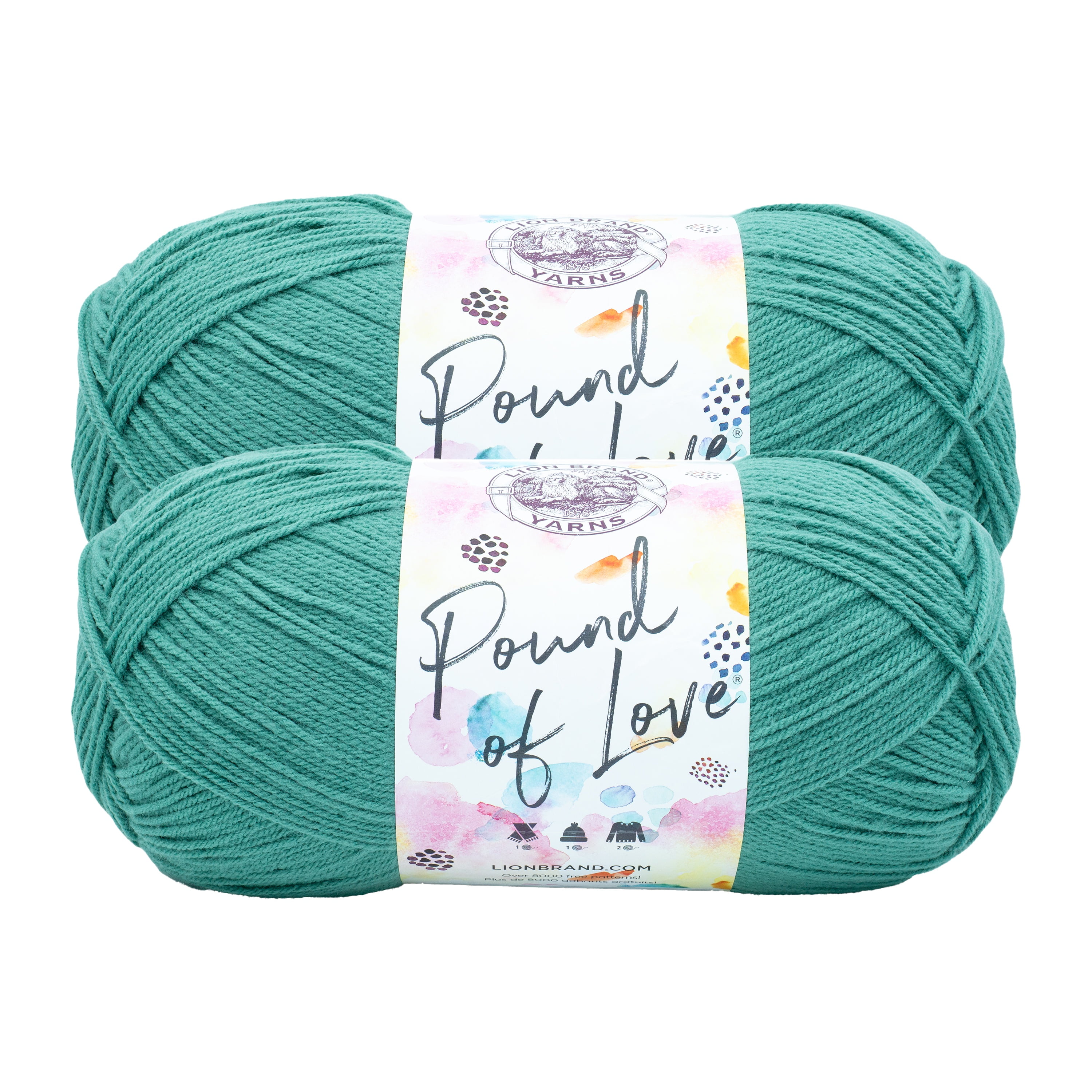 Lion Brand Yarn Pound of Love Waterfall 550-173AB Medium Premium ...