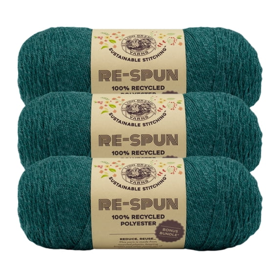 Lion Brand Yarn Re-Spun Bonus Bundle Alpine Medium Recycled Polyester ...