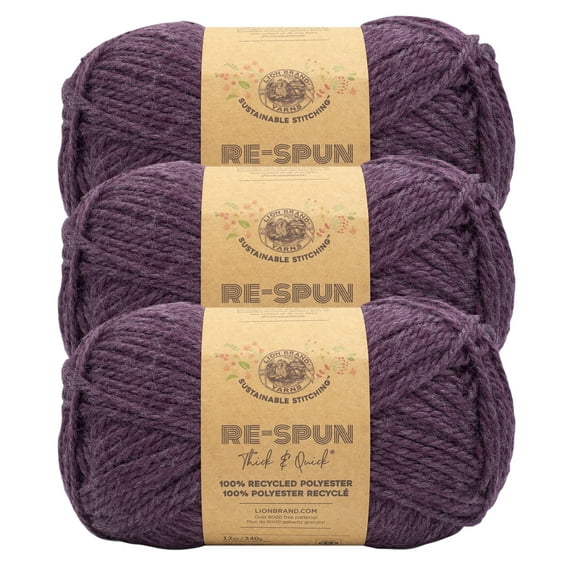 Lion Brand Yarn Re-Spun Thick & Quick Cosmos Super Bulky Yarn Recycled ...