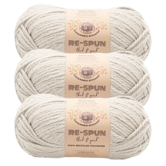 Lion Brand Yarn Re-Spun Thick & Quick Pumice Stone Super Bulky Yarn ...