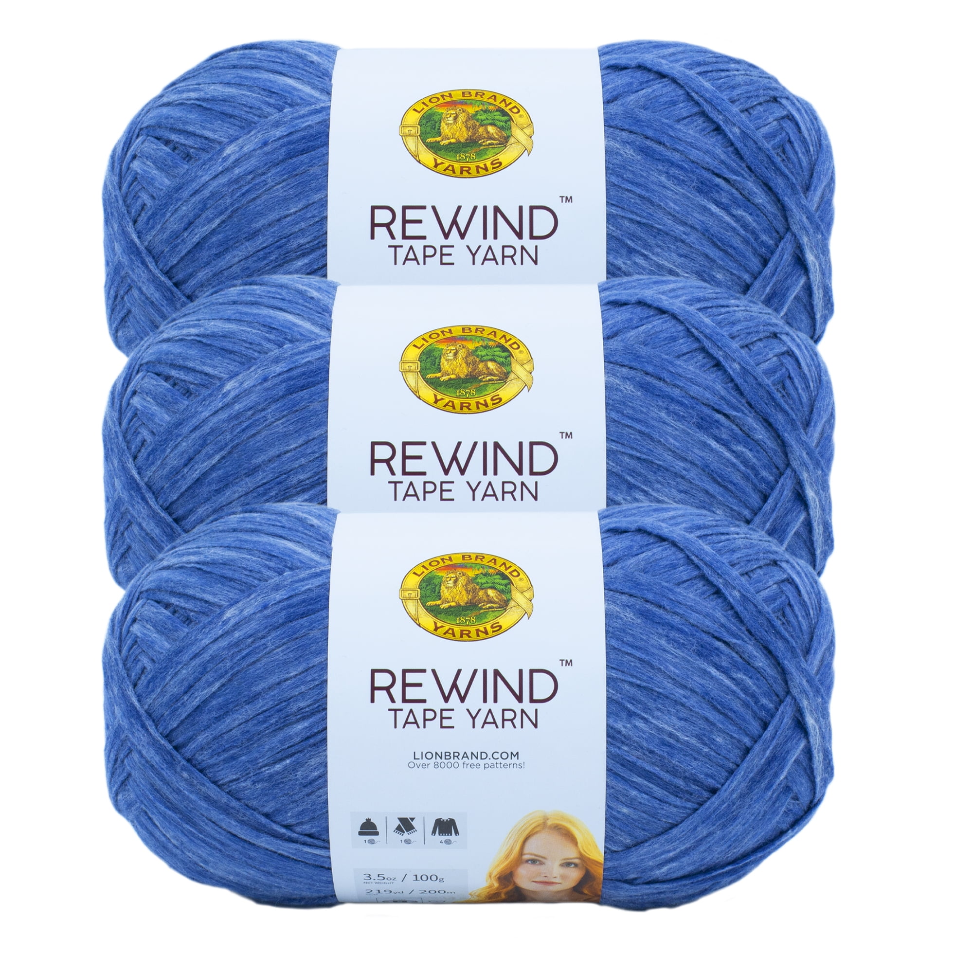 Lion Brand Yarn Rewind Hawaiian Ocean Tape Bulky Polyester, Viscose ...