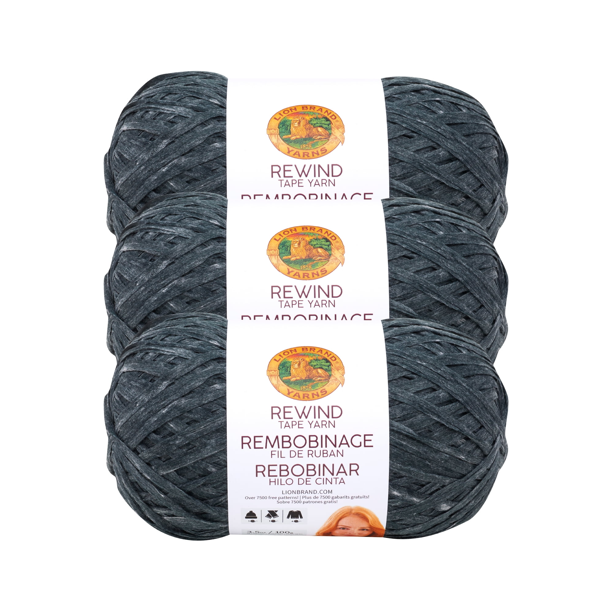 Lion Brand Yarn Rewind Moto Jacket Fashion Tape Bulky Polyester Black ...