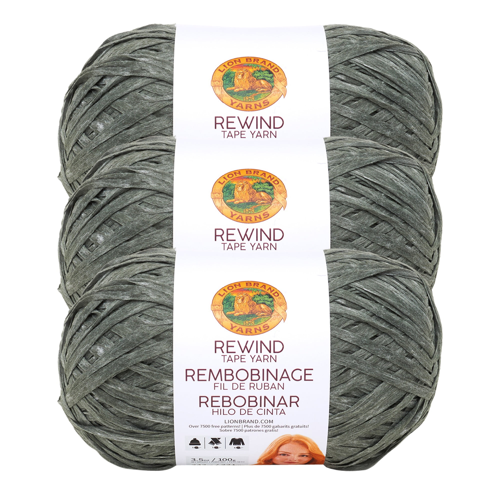 Lion Brand Yarn Rewind Olive You Bulky Yarn Polyester, Viscose Yarn 3 ...