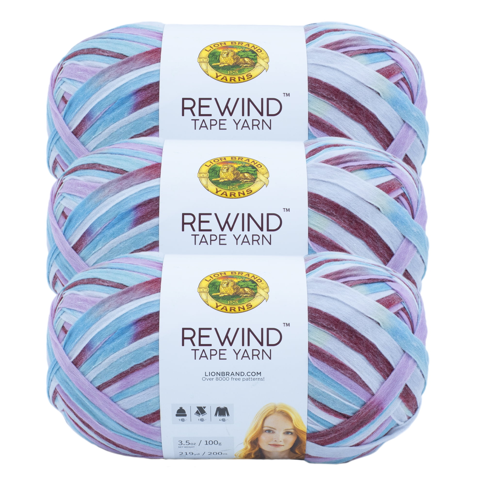Lion Brand Yarn Rewind Valerian Tape Bulky Polyester, Viscose Multi ...