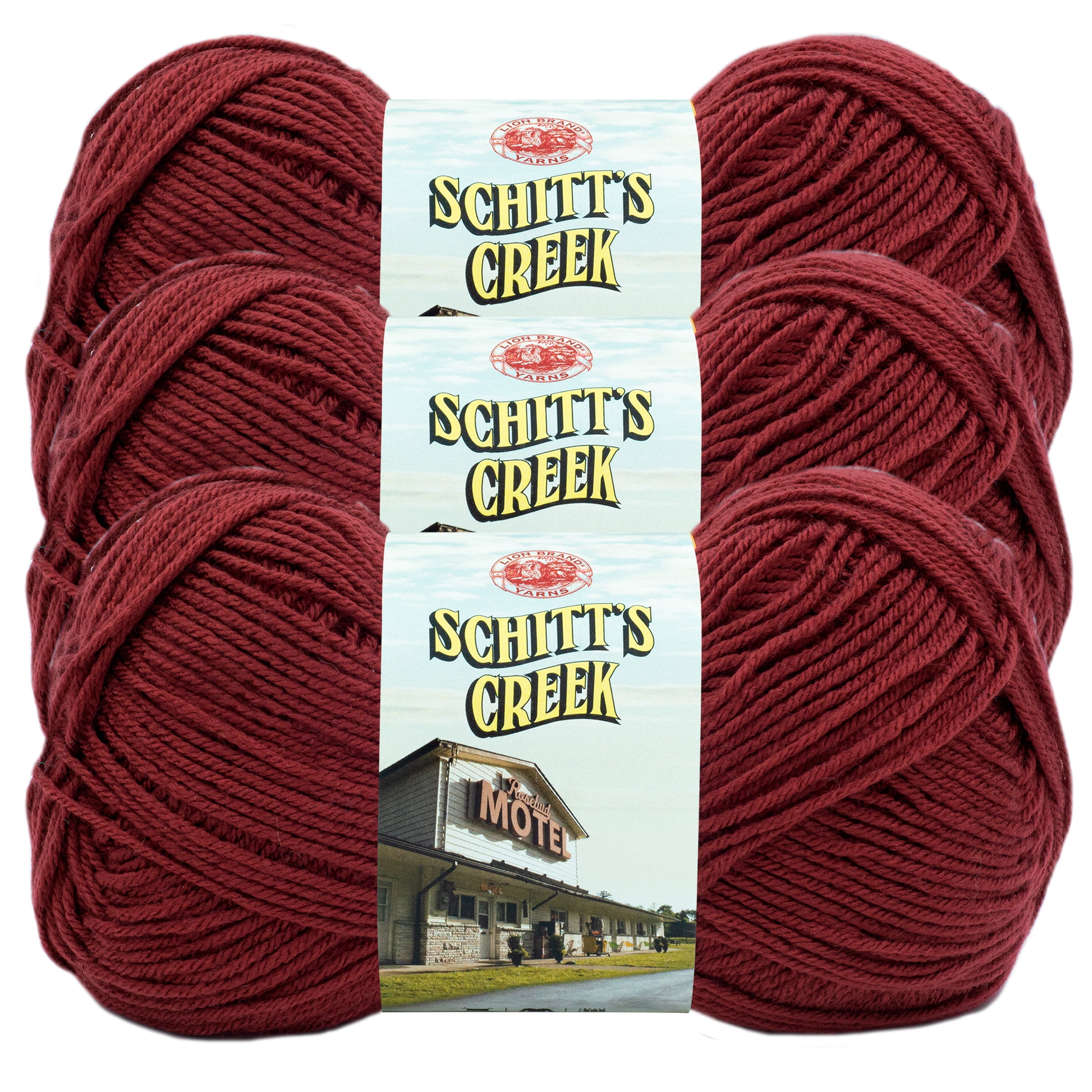 Lion Brand Yarn Schitt's Creek Yarn Rosebud Motel Medium Acrylic Red ...