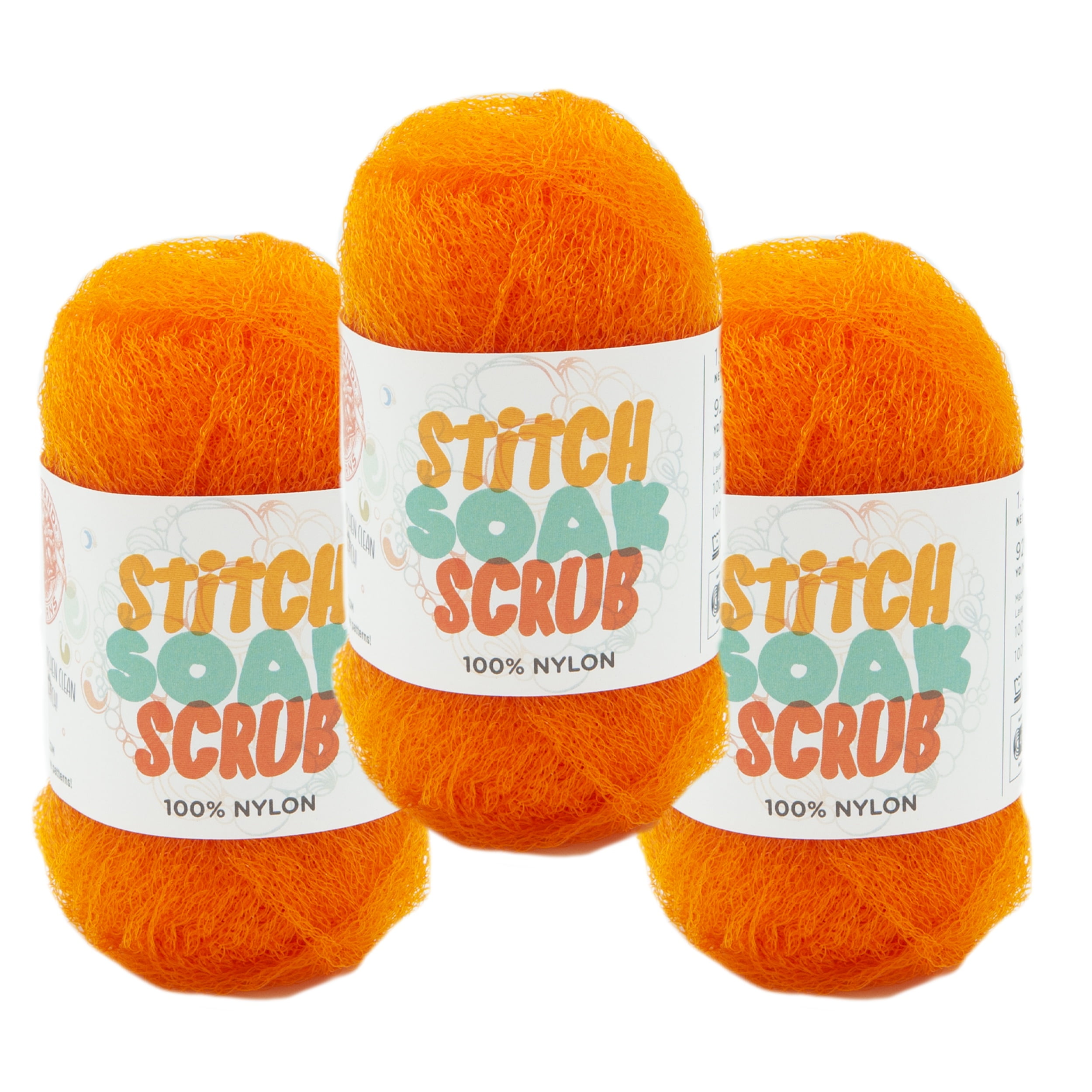 Lion Brand Yarn Stitch Soak Scrub Autumn Maple Medium Nylon Yarn 3 Pack ...