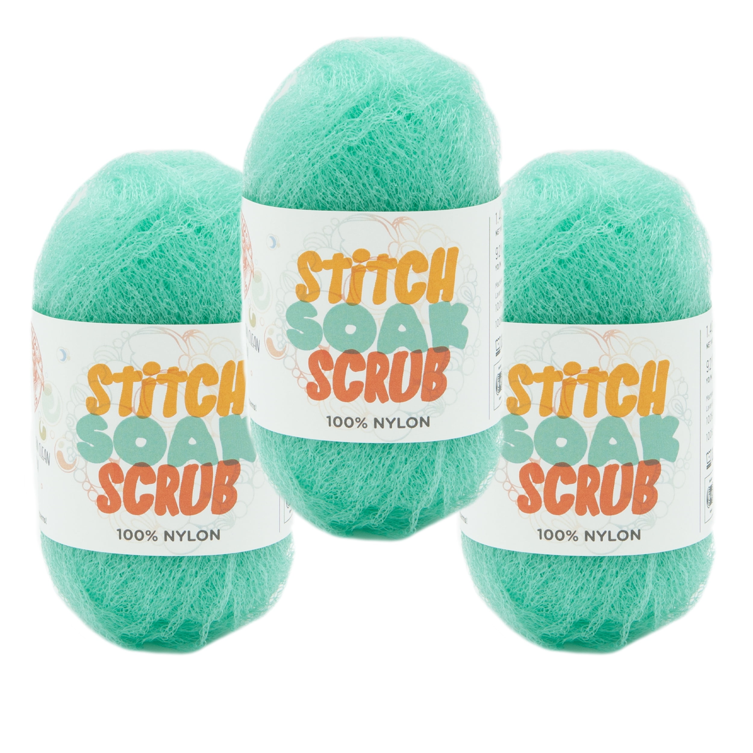 Lion Brand Yarn Stitch Soak Scrub Cabbage Medium Nylon Yarn 3 Pack ...