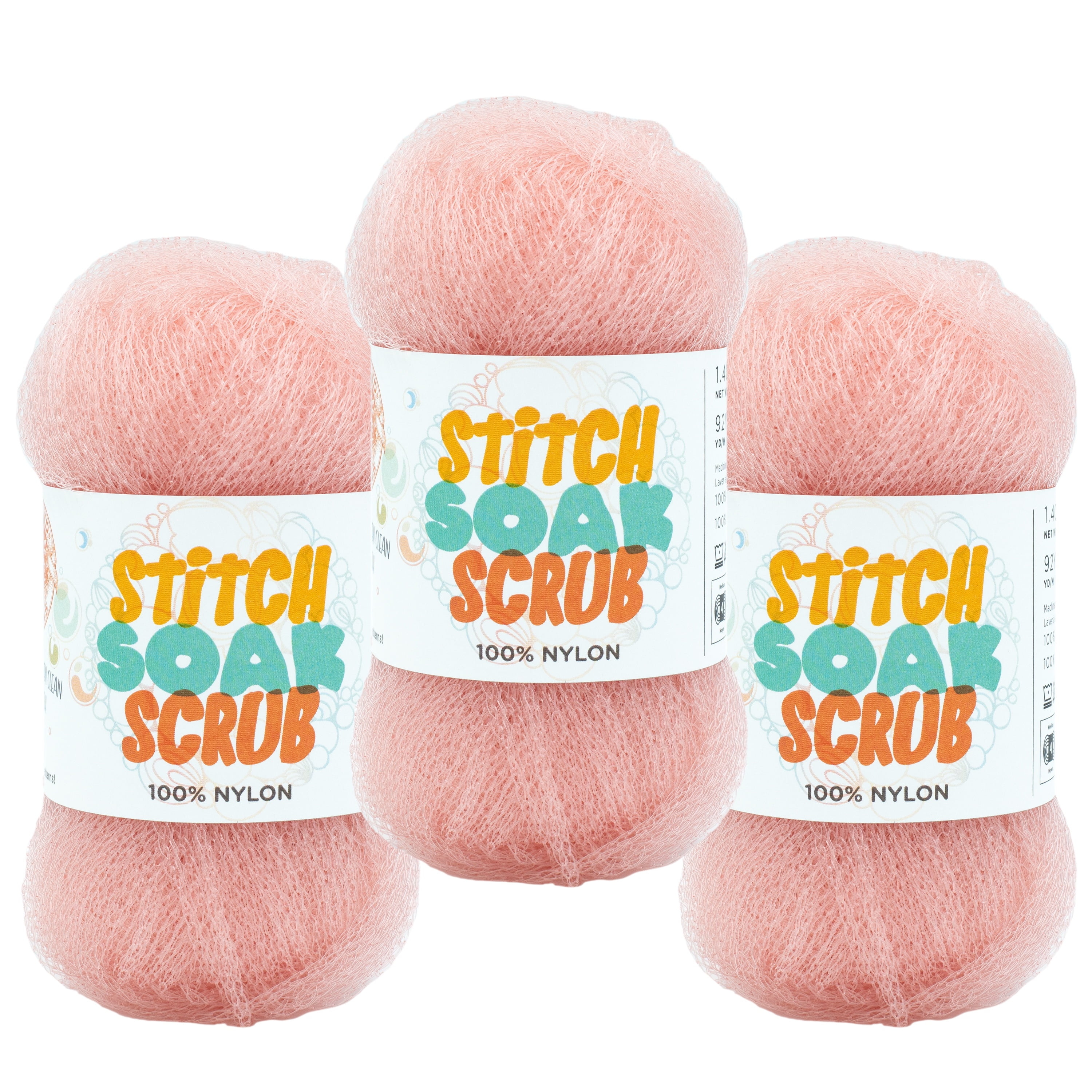 Lion Brand Yarn Stitch Soak Scrub Quartz Medium Nylon Yarn 3 Pack ...