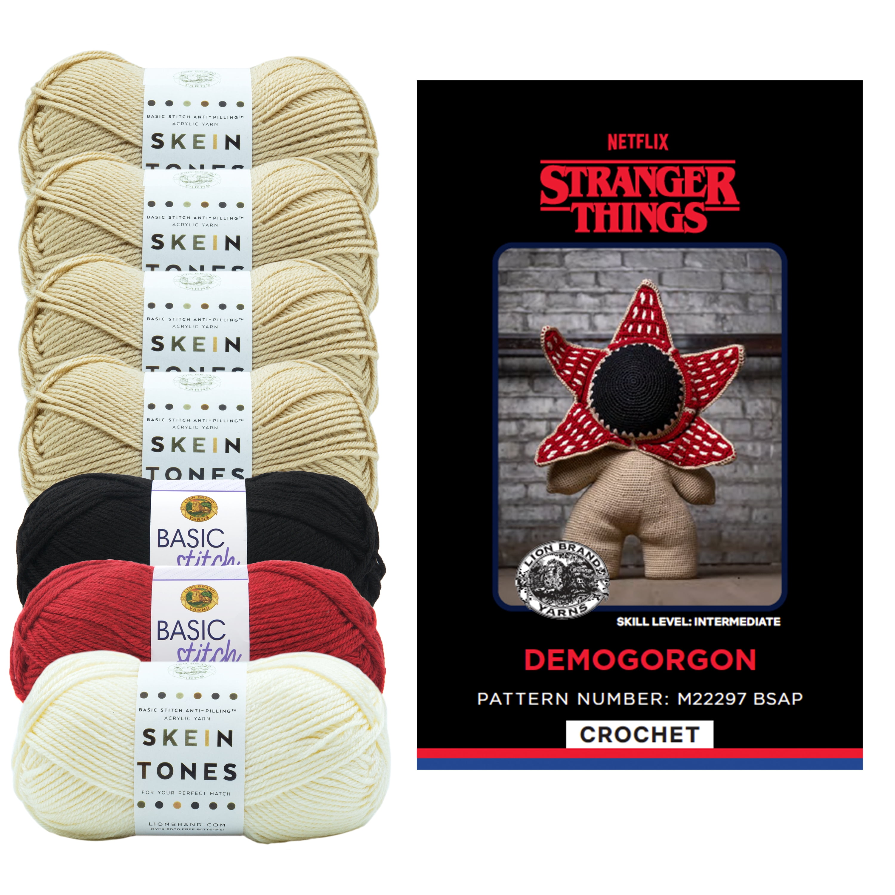 Lion Brand Yarn Stranger Things Bundle Demogorgon Amigurumi Crochet ...