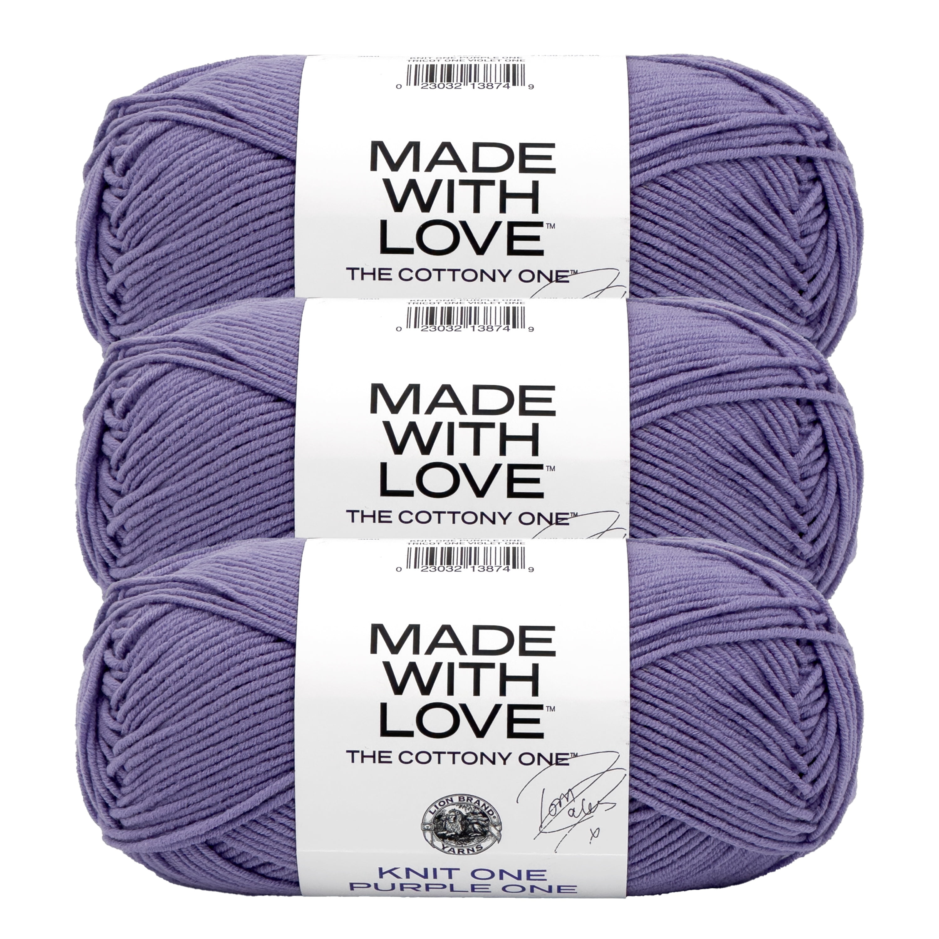 Lion Brand Yarn Tom Daley - The Cottony One Knit One Purple One Medium ...