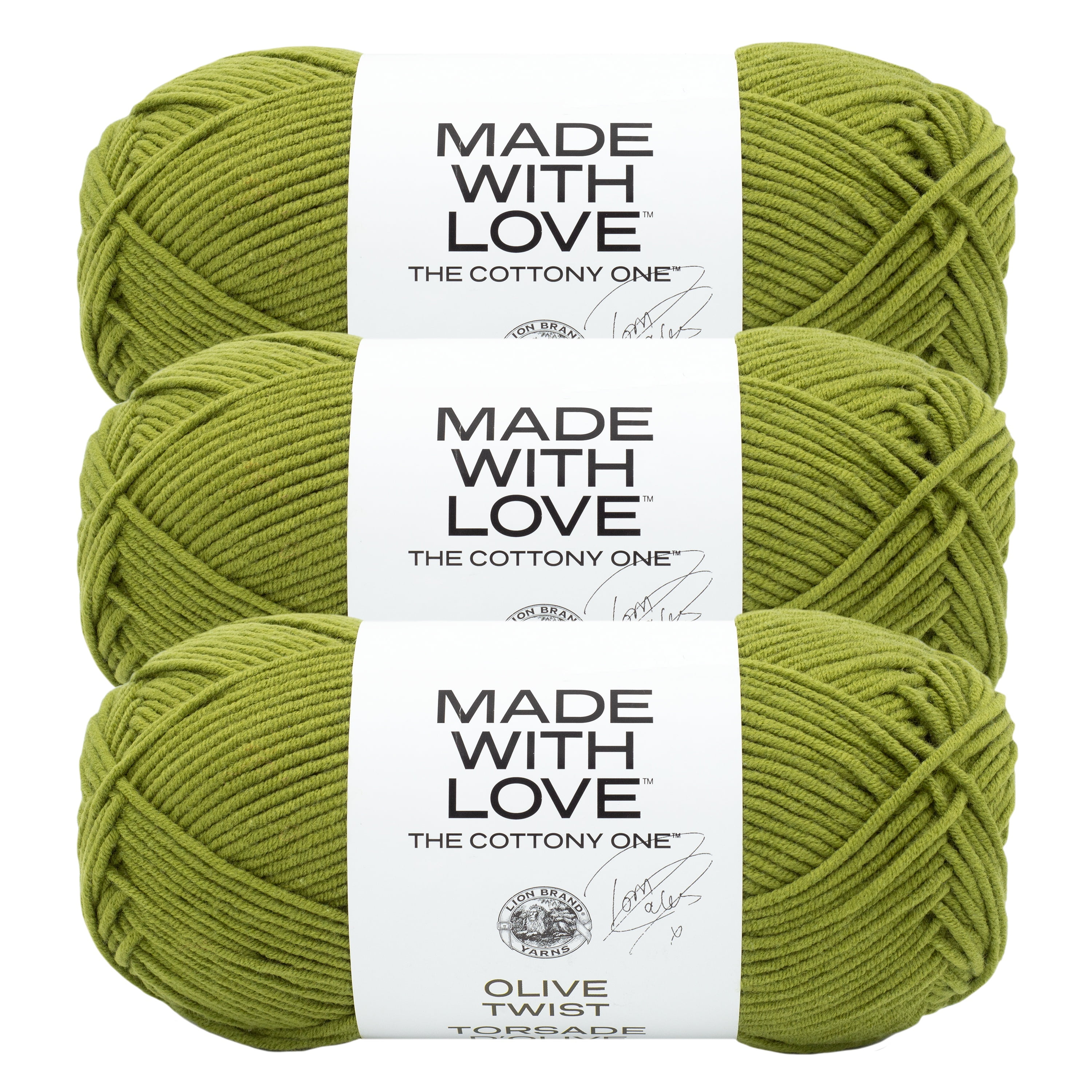 Lion Brand Yarn Tom Daley - The Cottony One Olive Twist Medium Cotton ...
