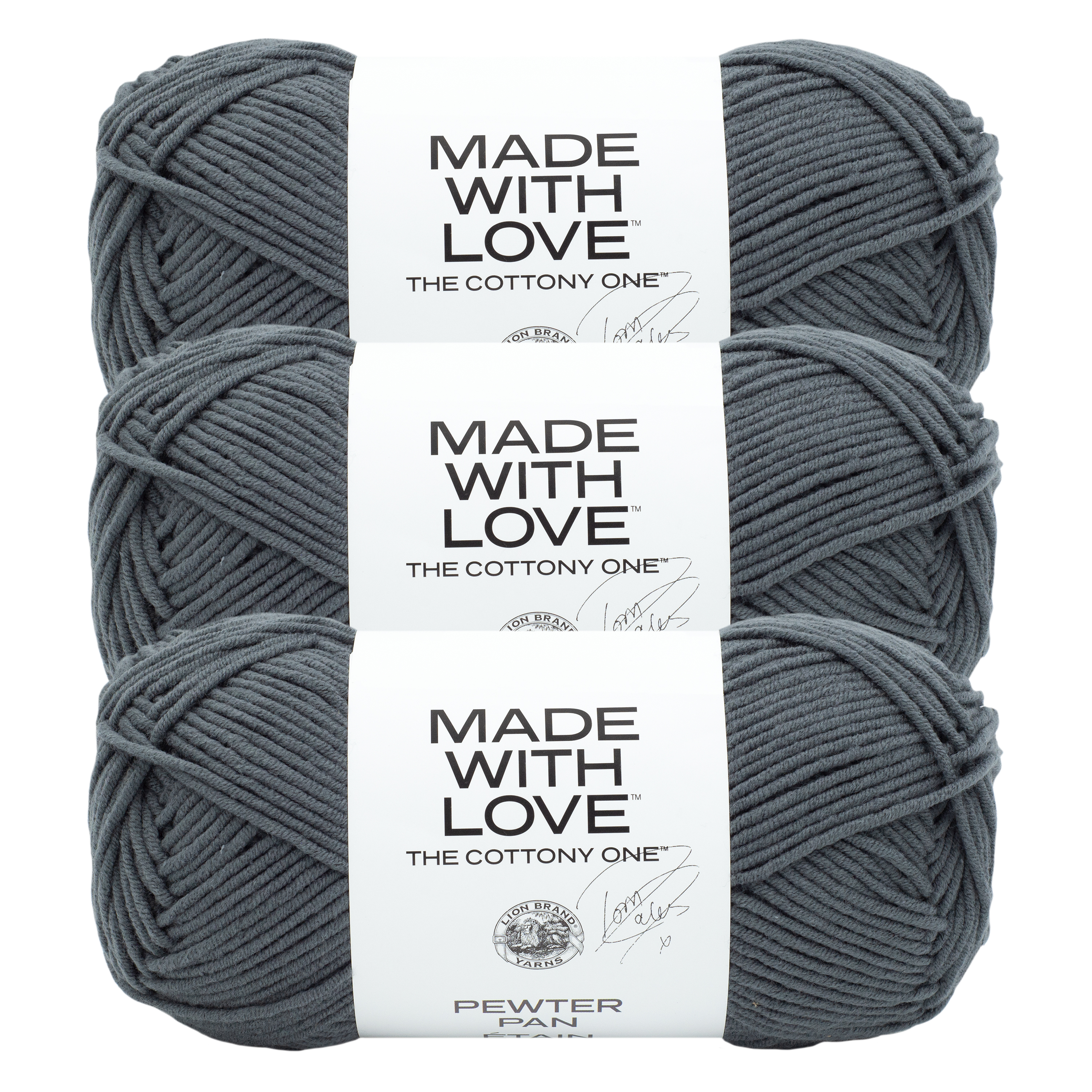 Lion Brand Yarn Tom Daley - The Cottony One Pewter Pan Medium Cotton ...