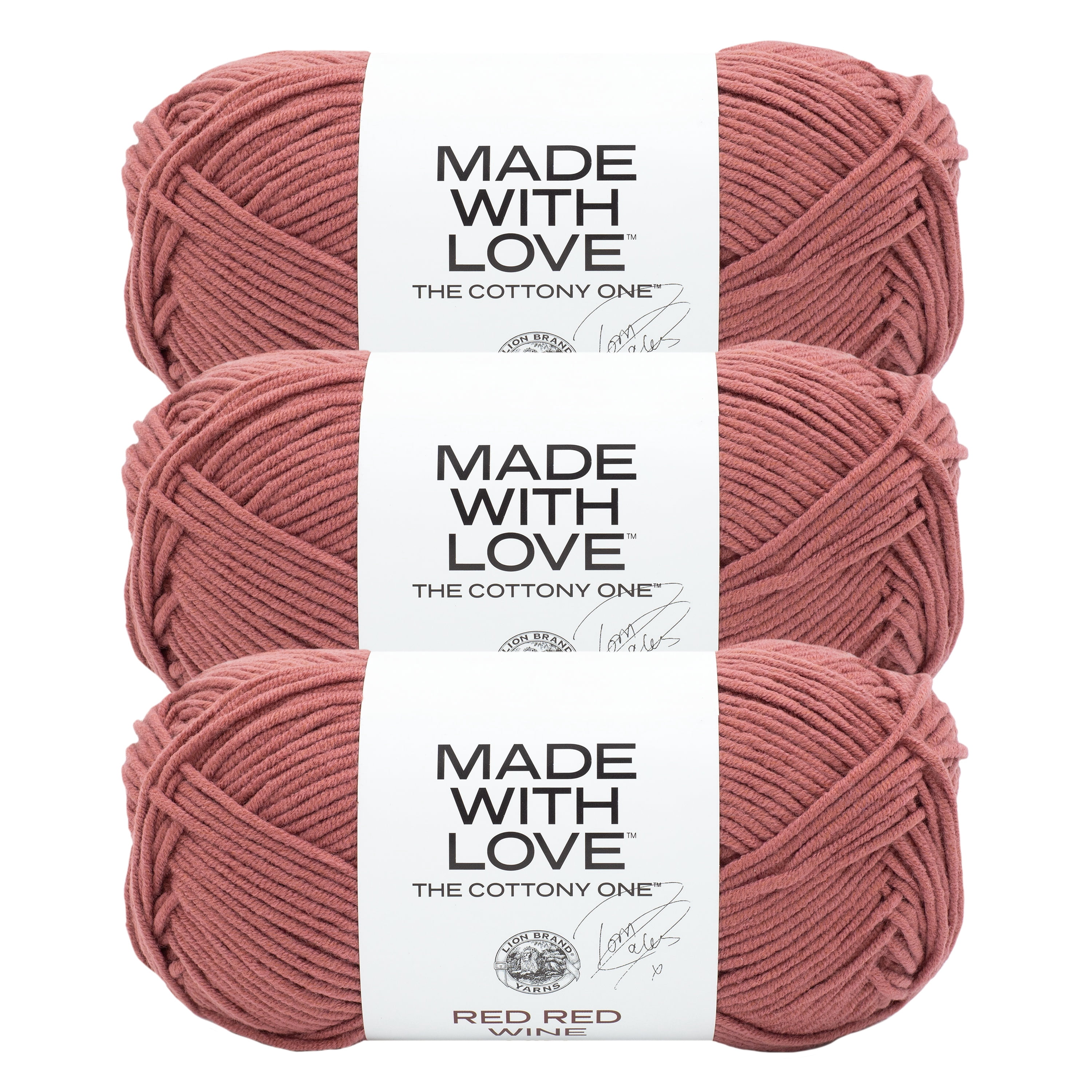 Lion Brand Yarn Tom Daley - The Cottony One Red Red Wine Medium Cotton ...