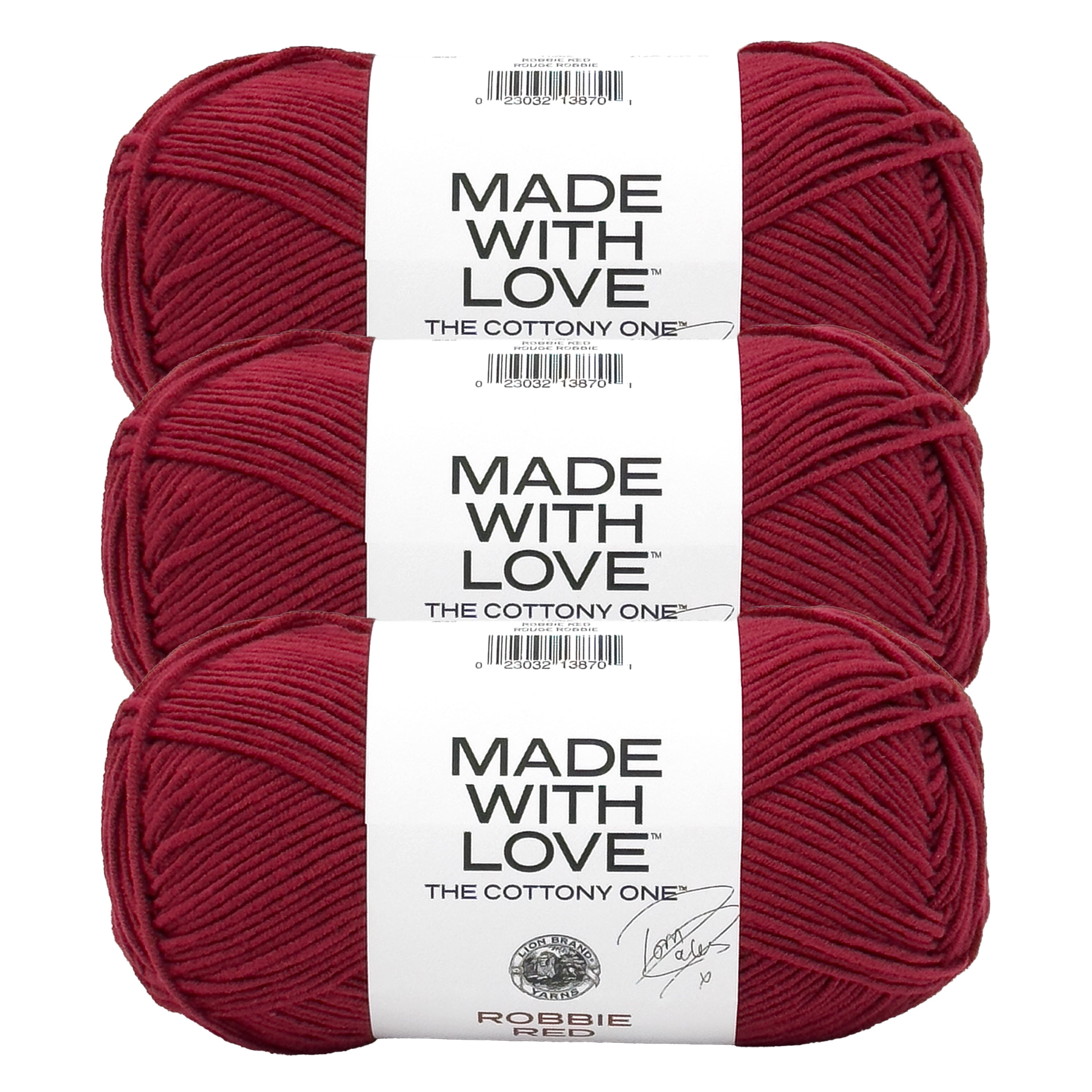 Lion Brand Yarn Tom Daley - The Cottony One Robbie Red Medium Cotton ...