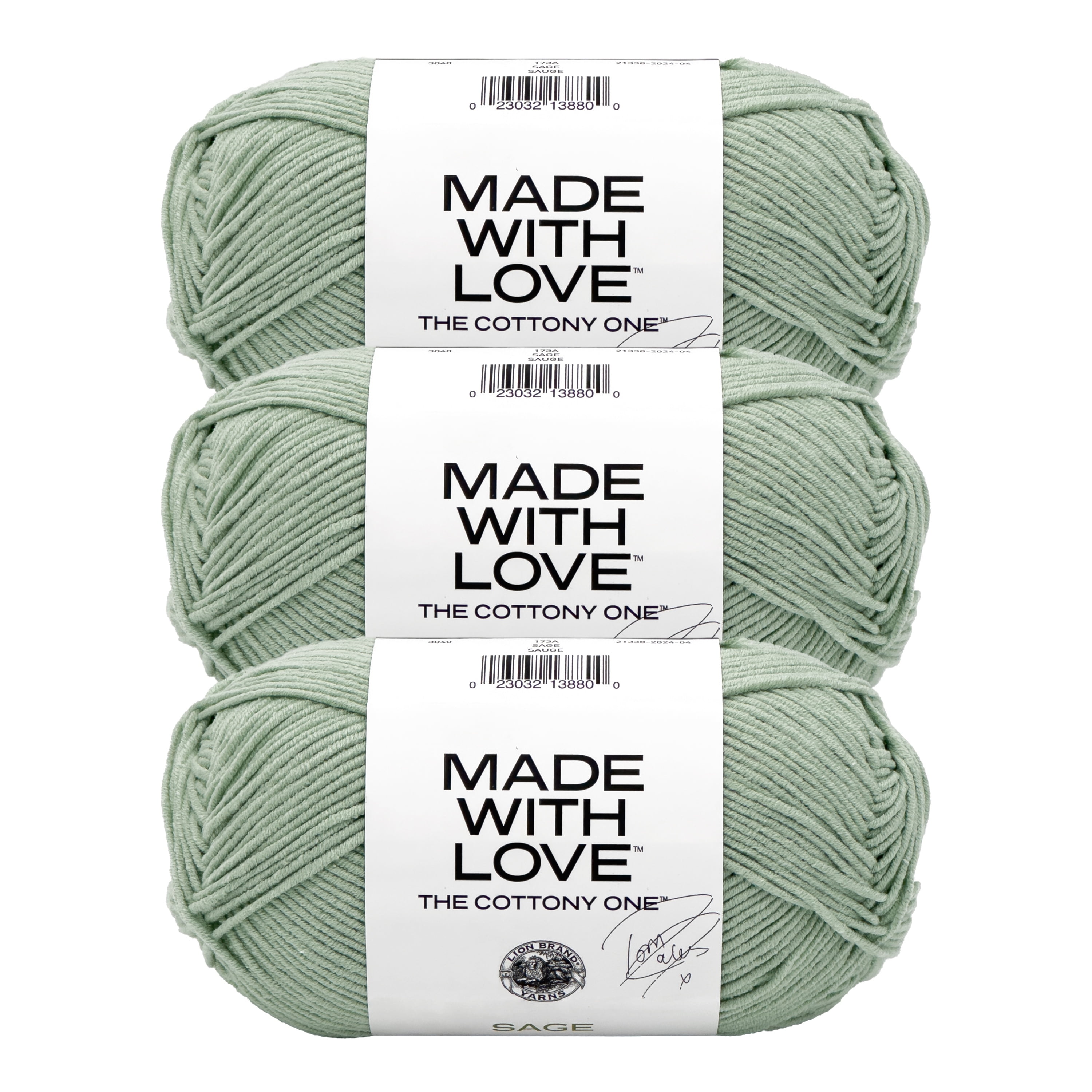 Lion Brand Yarn Tom Daley - The Cottony One Sage Medium Cotton, Acrylic ...