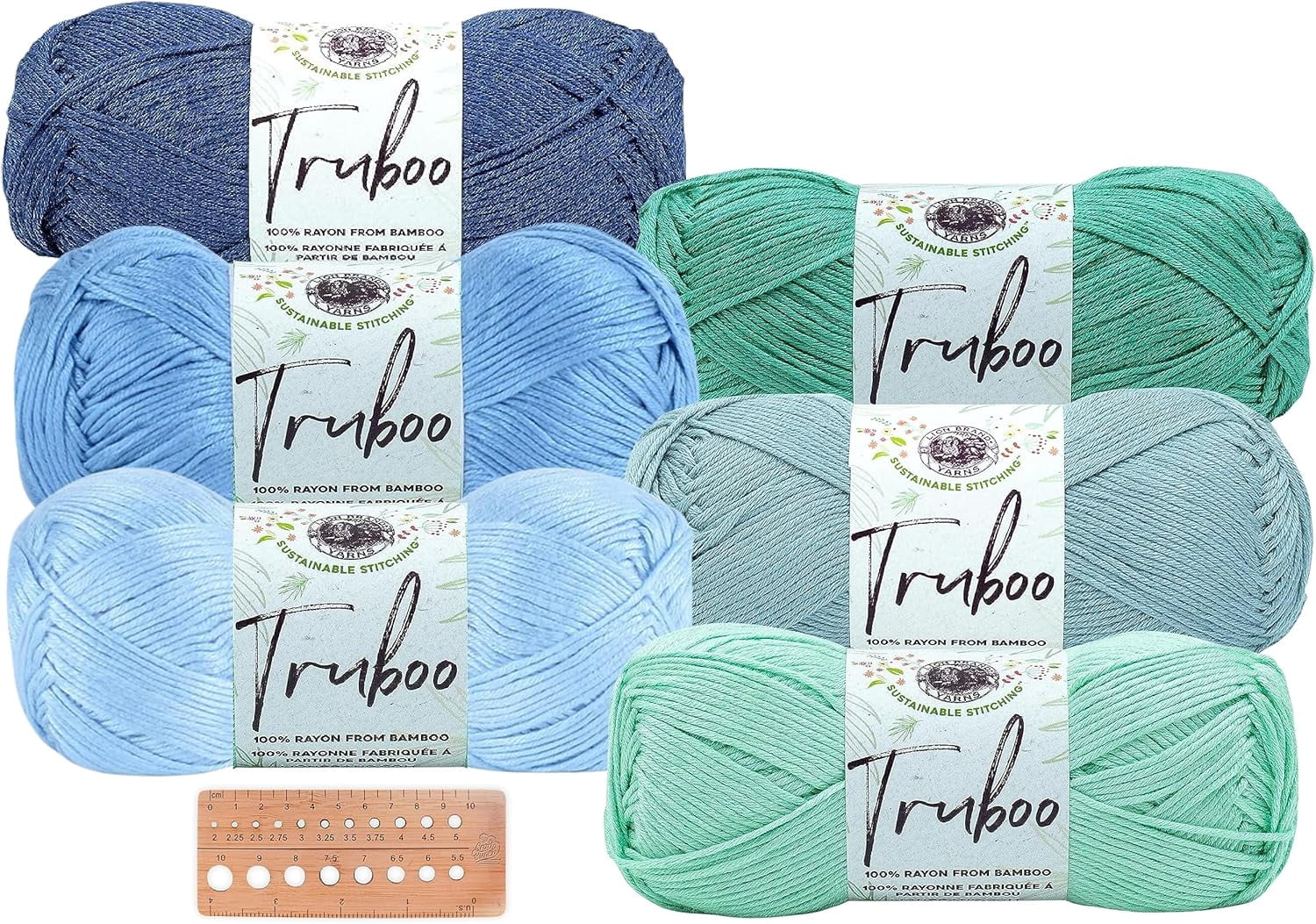 Lion Brand Yarn - Truboo - 6 Pack Assortment (Deep Waters) - Walmart.com