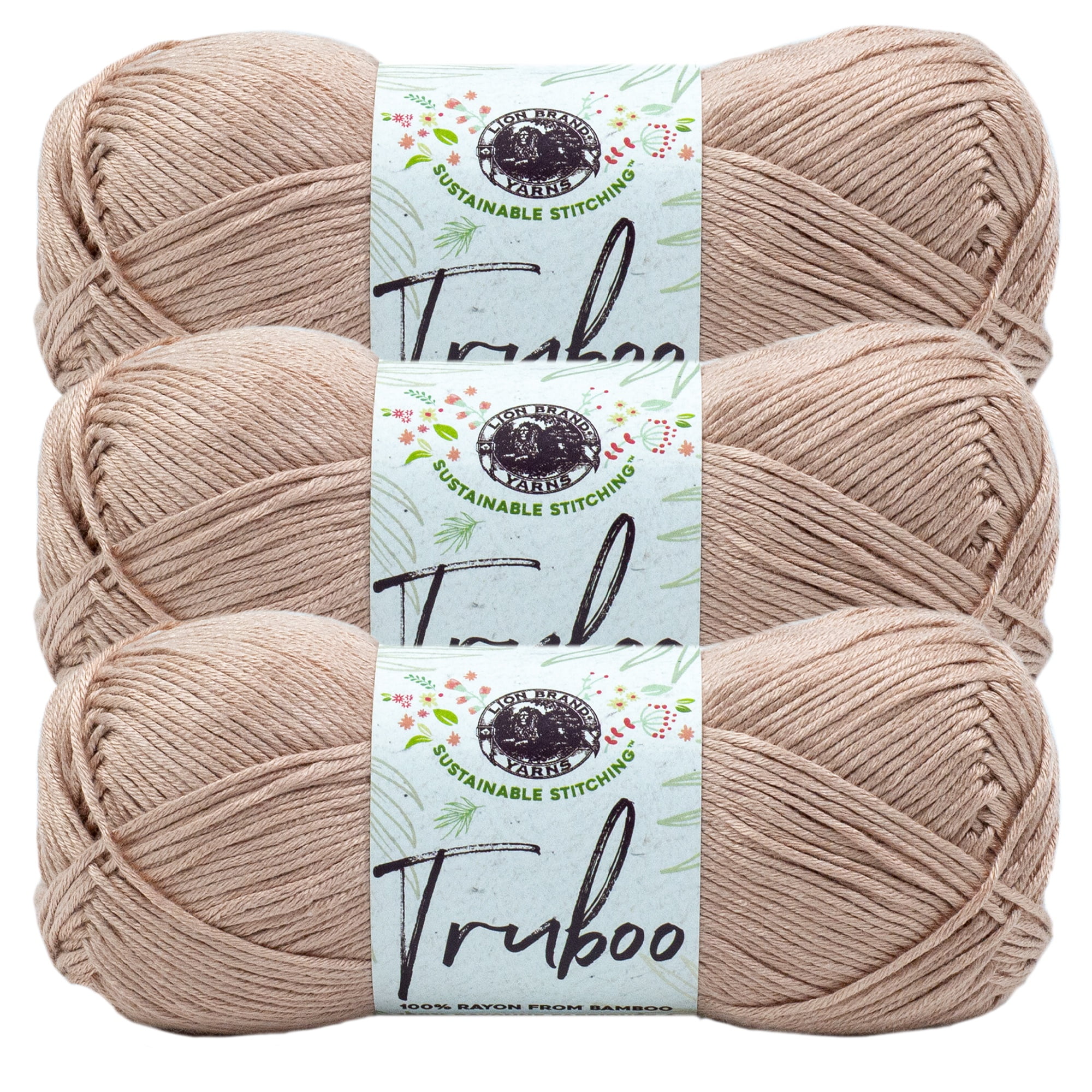 Lion Brand Yarn Truboo Tan Yarn 3 Pack - Walmart.com