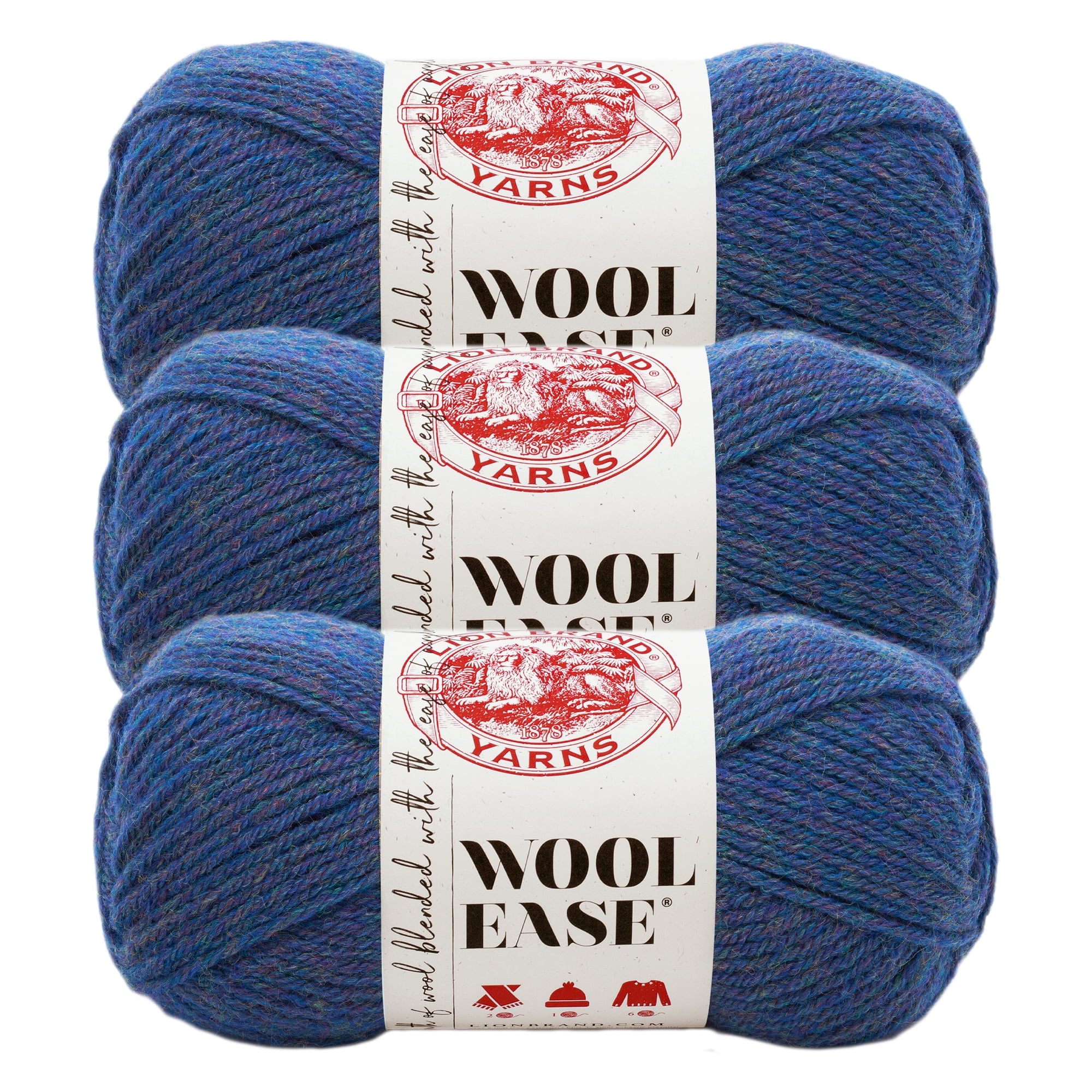 Lion Brand Yarn Wool-Ease Blue Mist Wool Blend Medium Acrylic, Wool ...