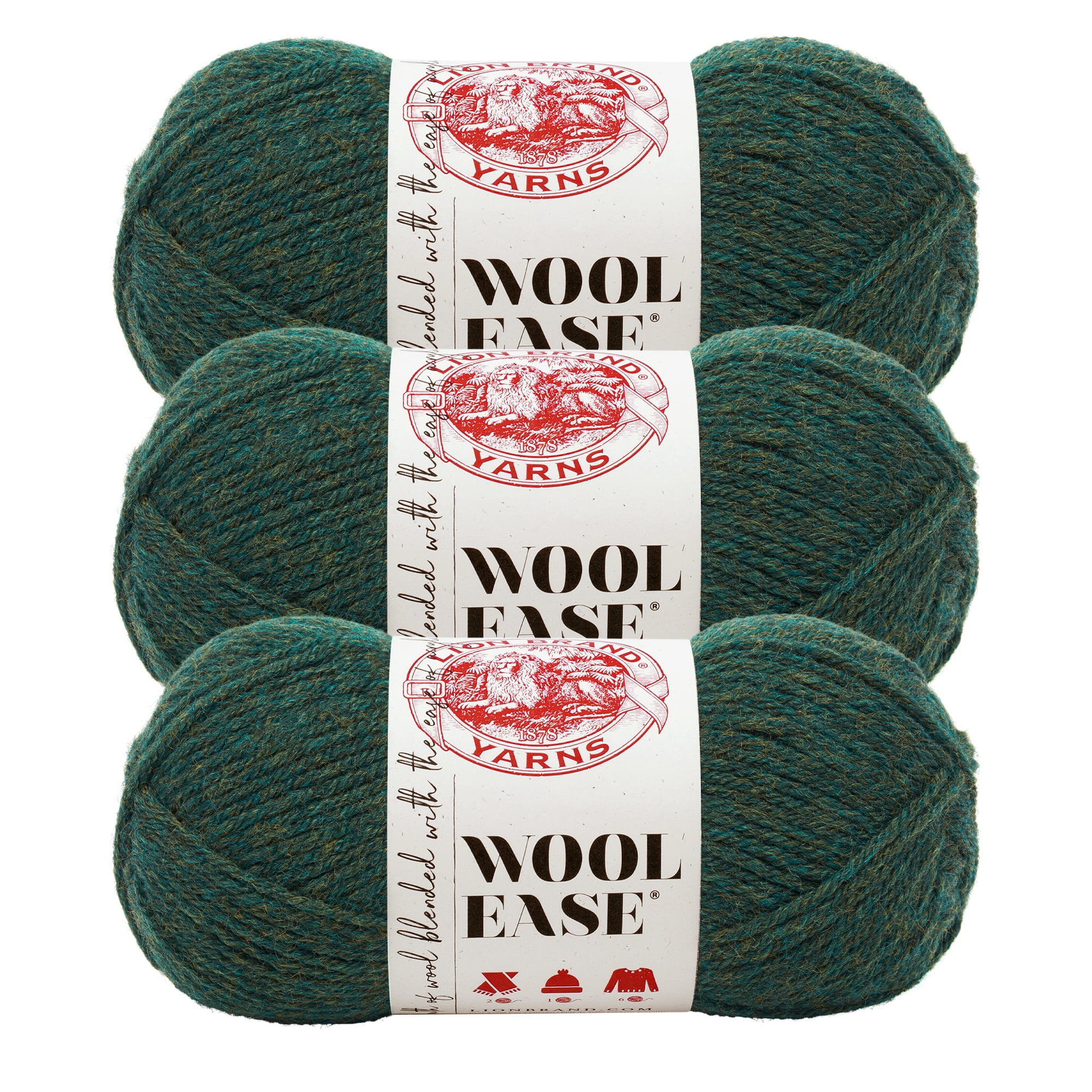 Lion Brand Yarn Wool-Ease Forest Green Heather Medium Acrylic, Wool ...