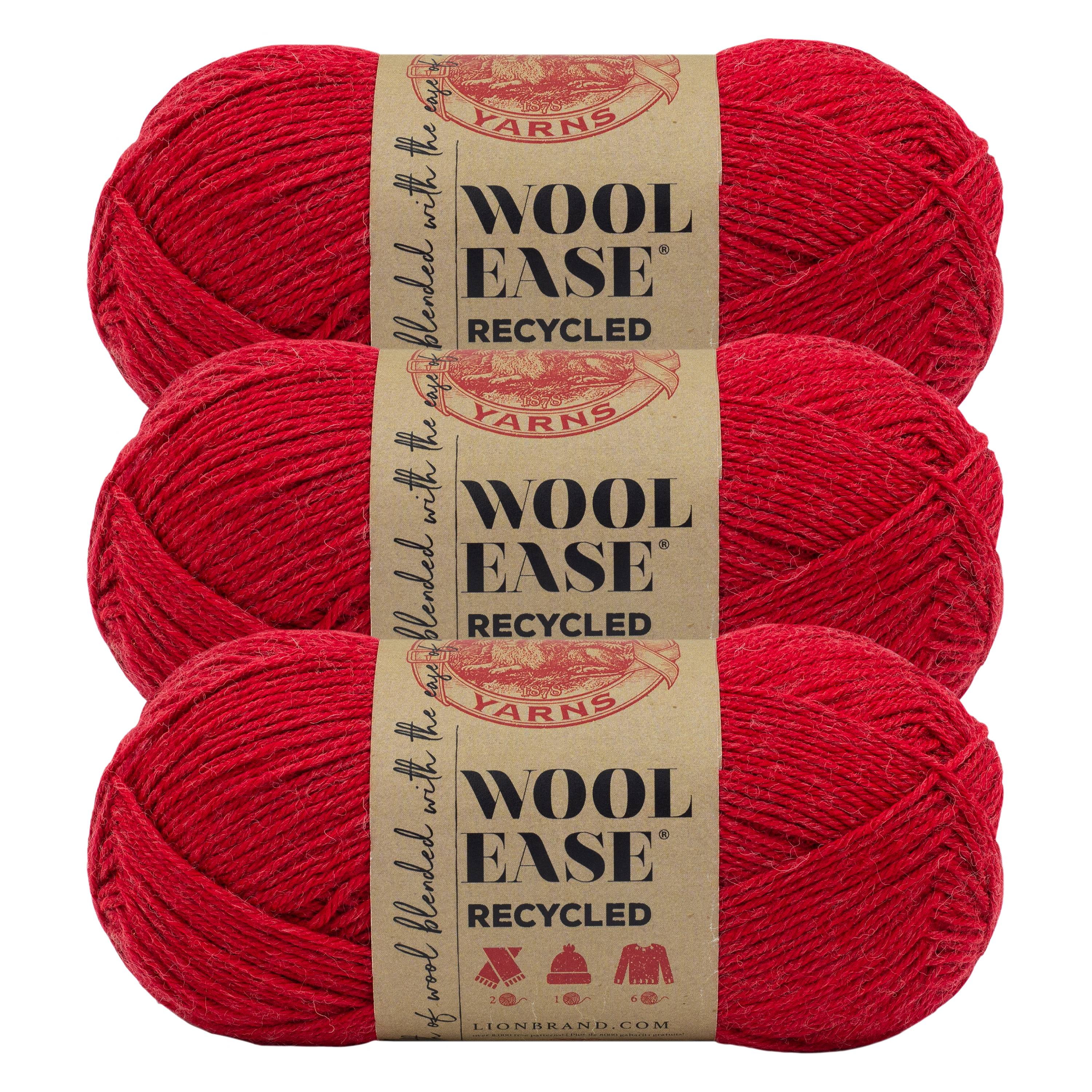 Lion Brand Yarn Wool-Ease Recycled Red Medium Recycled Acrylic ...