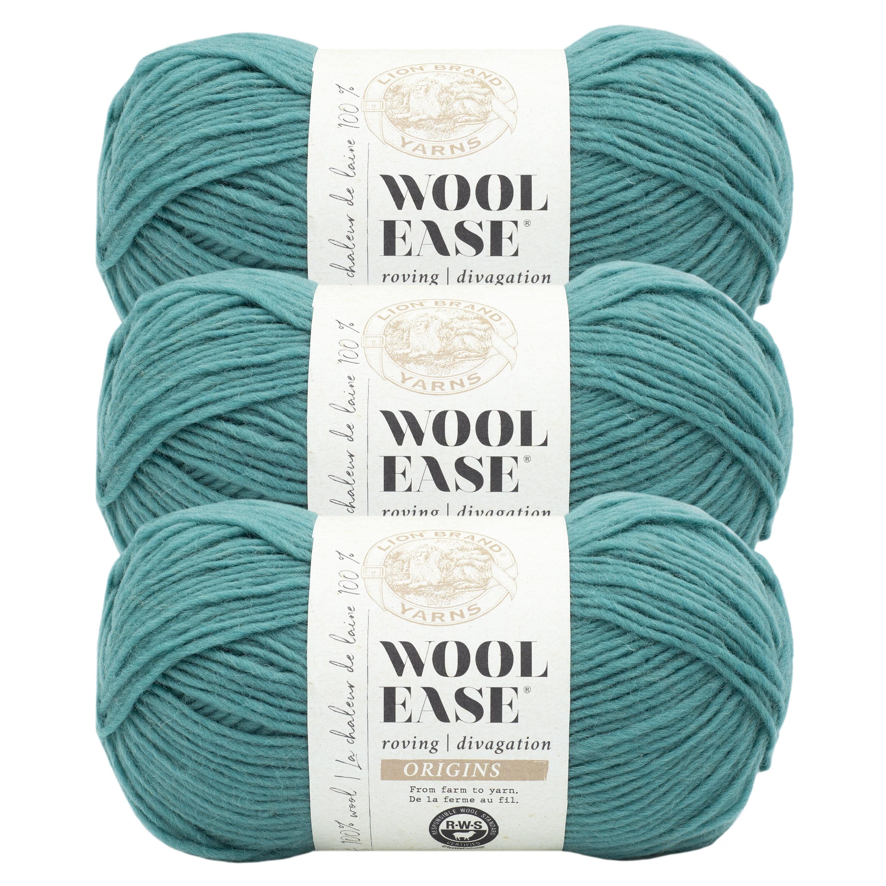 Lion Brand Yarn Wool-Ease Roving Origins Aqua Medium Wool Green Yarn 3 ...