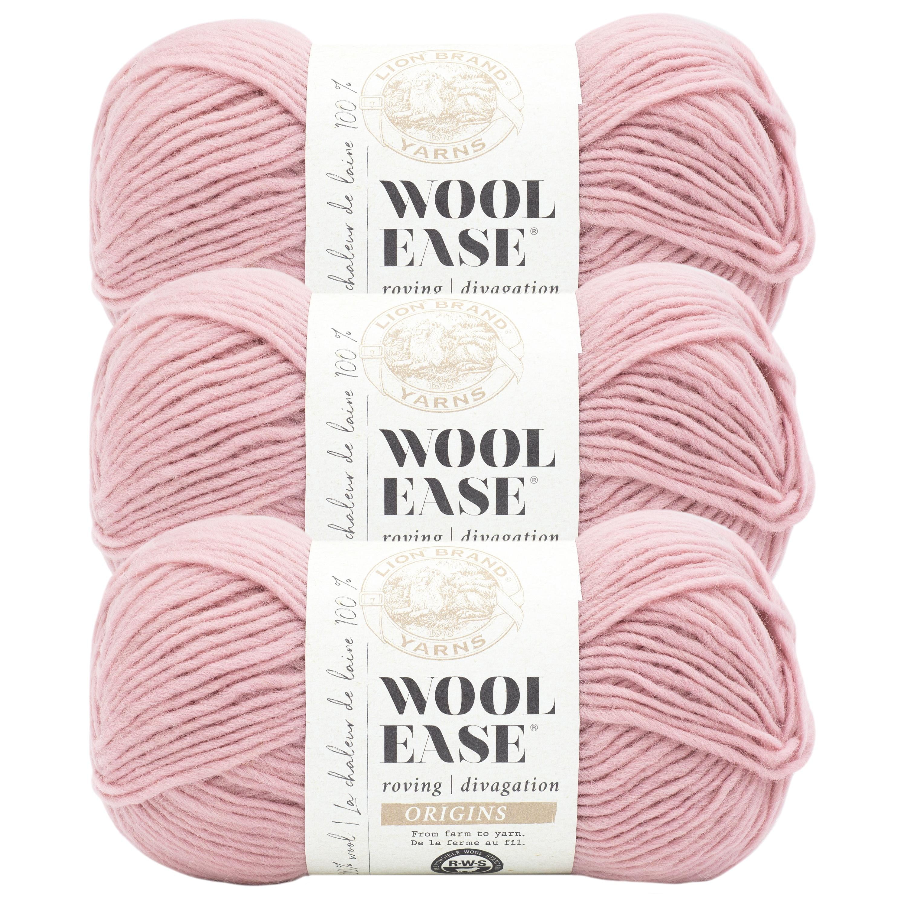 Lion Brand Yarn Wool-Ease Roving Origins Blush Medium Wool Pink Yarn 3 ...
