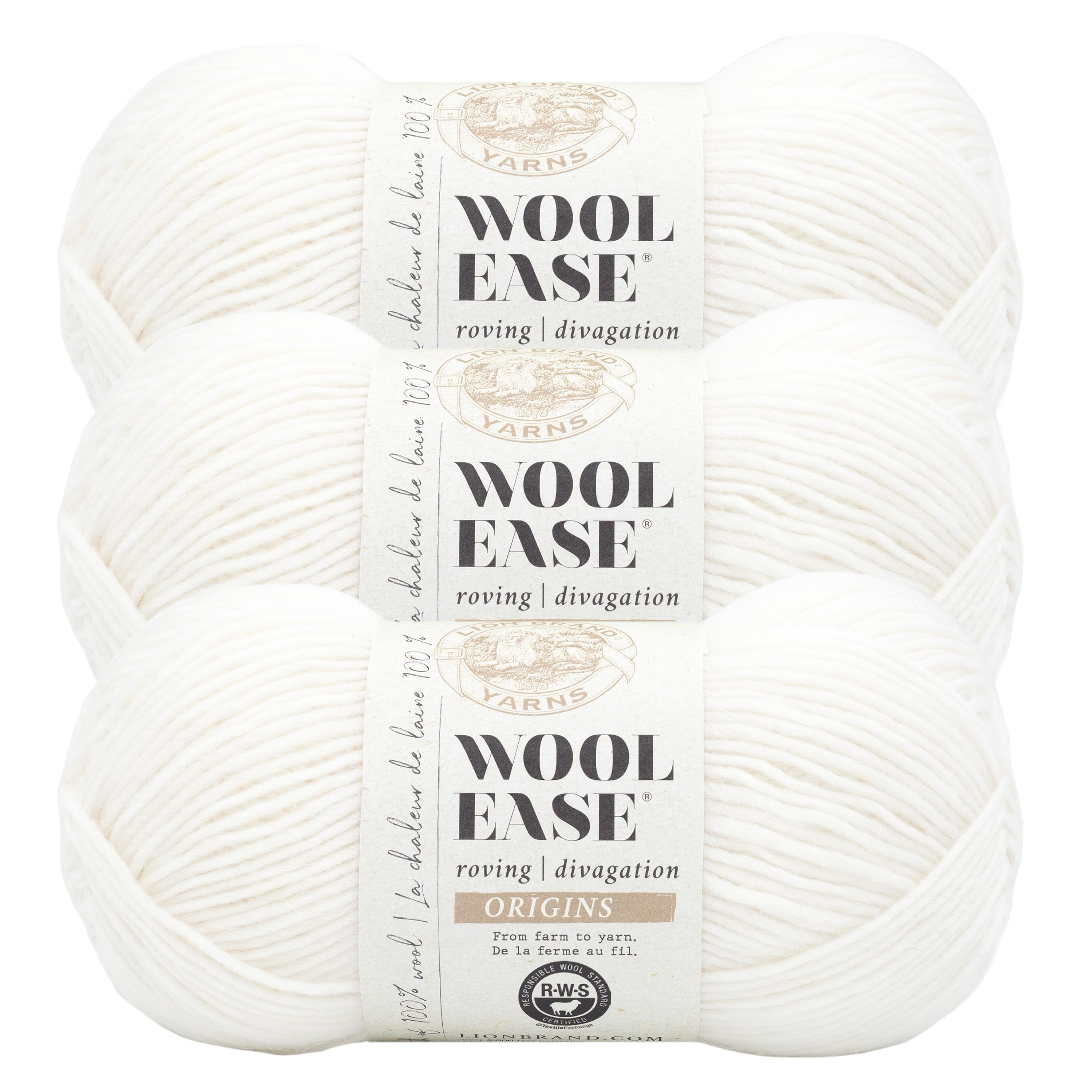 Lion Brand Yarn Wool-Ease Roving Origins Cream Medium Wool Off-White ...