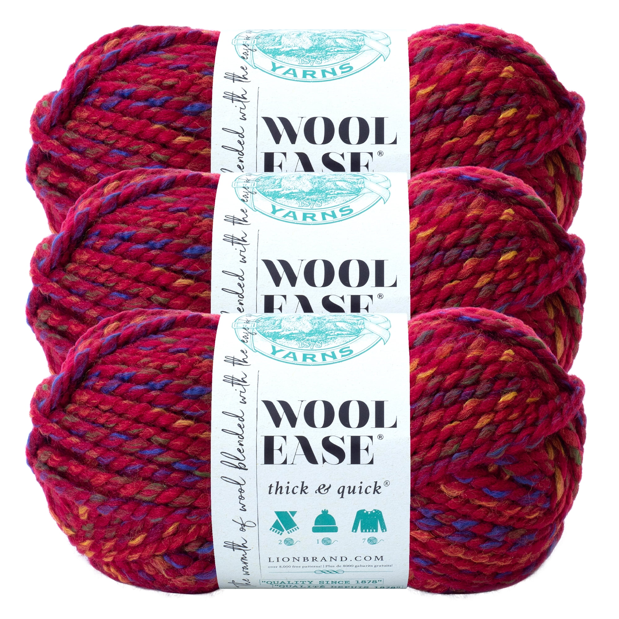 Lion Brand Yarn Wool-Ease Thick & Quick Campfire Super Bulky Acrylic ...