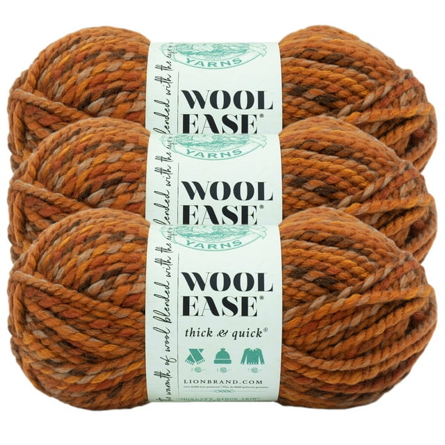 Lion Brand Yarn Wool-Ease Thick & Quick Fall Leaves Super Bulky Acrylic ...